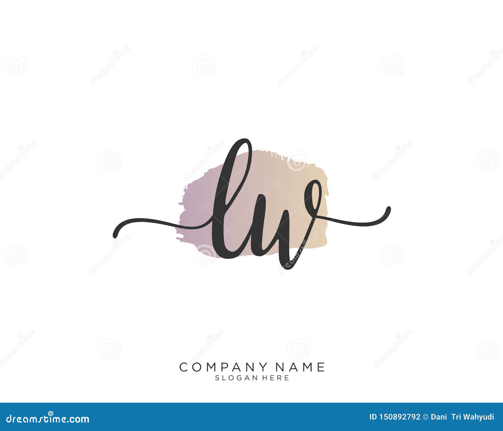 LW Initial Handwriting Logo Concept Stock Illustration - Illustration ...