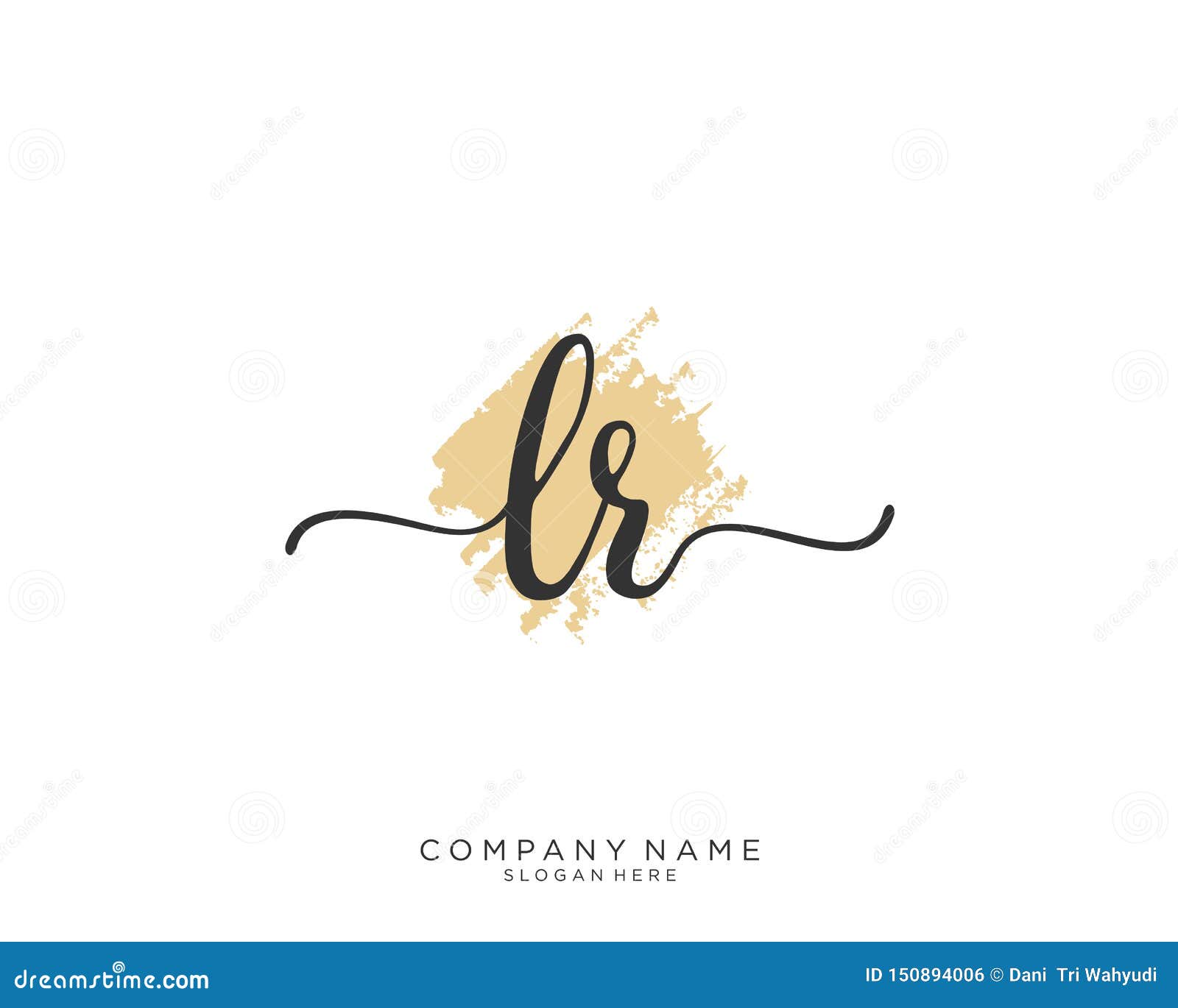 LR Initial Handwriting Logo Concept Stock Illustration - Illustration ...