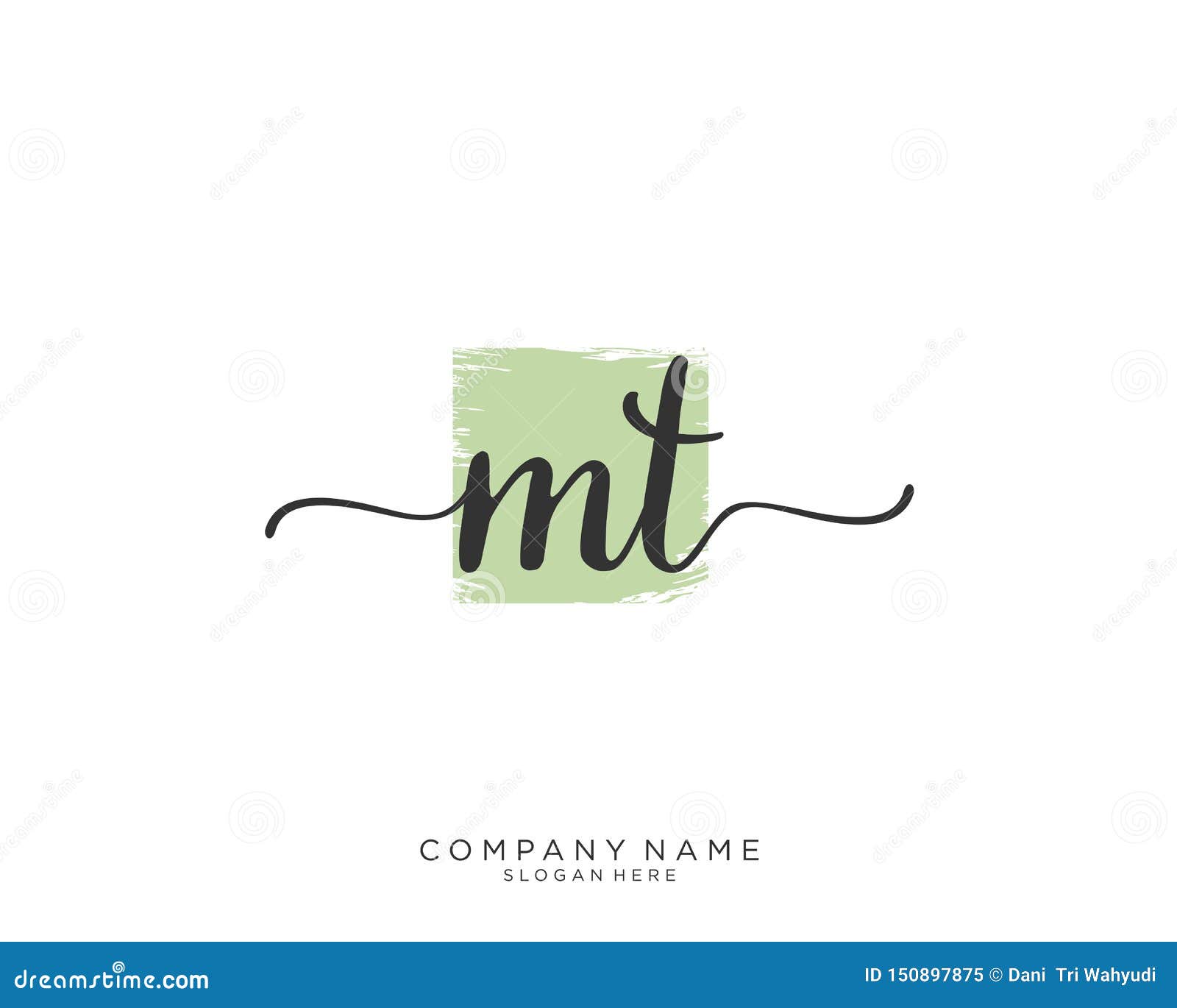 MT Initial Handwriting Logo Concept Stock Vector - Illustration of ...