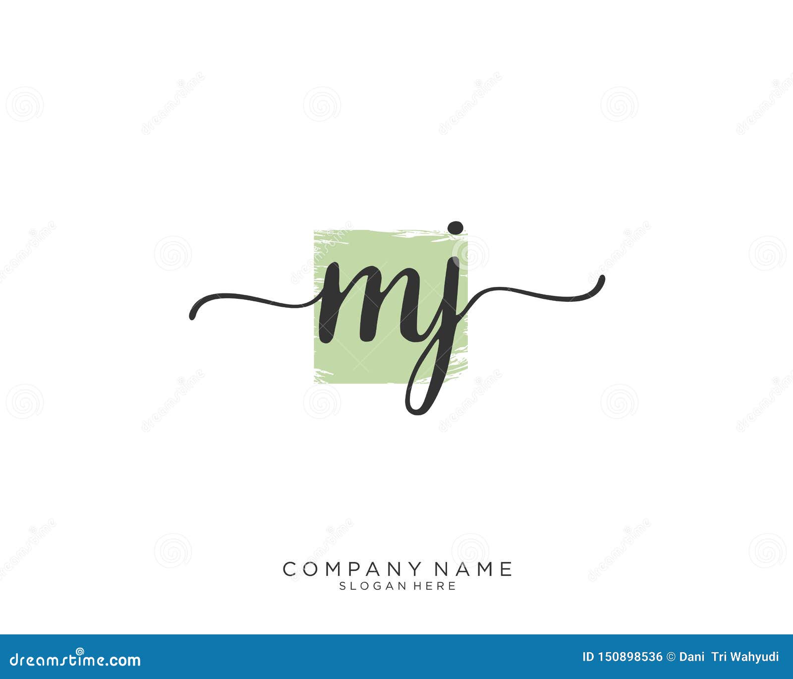 MJ Initial Handwriting Logo Concept Stock Vector - Illustration of ...