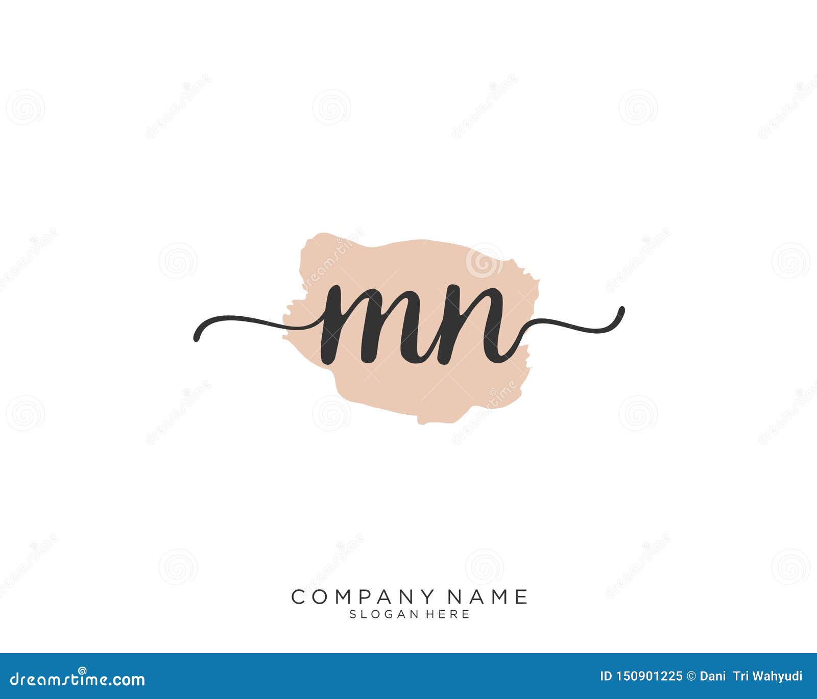 MN Initial Handwriting Logo Concept Stock Illustration - Illustration ...