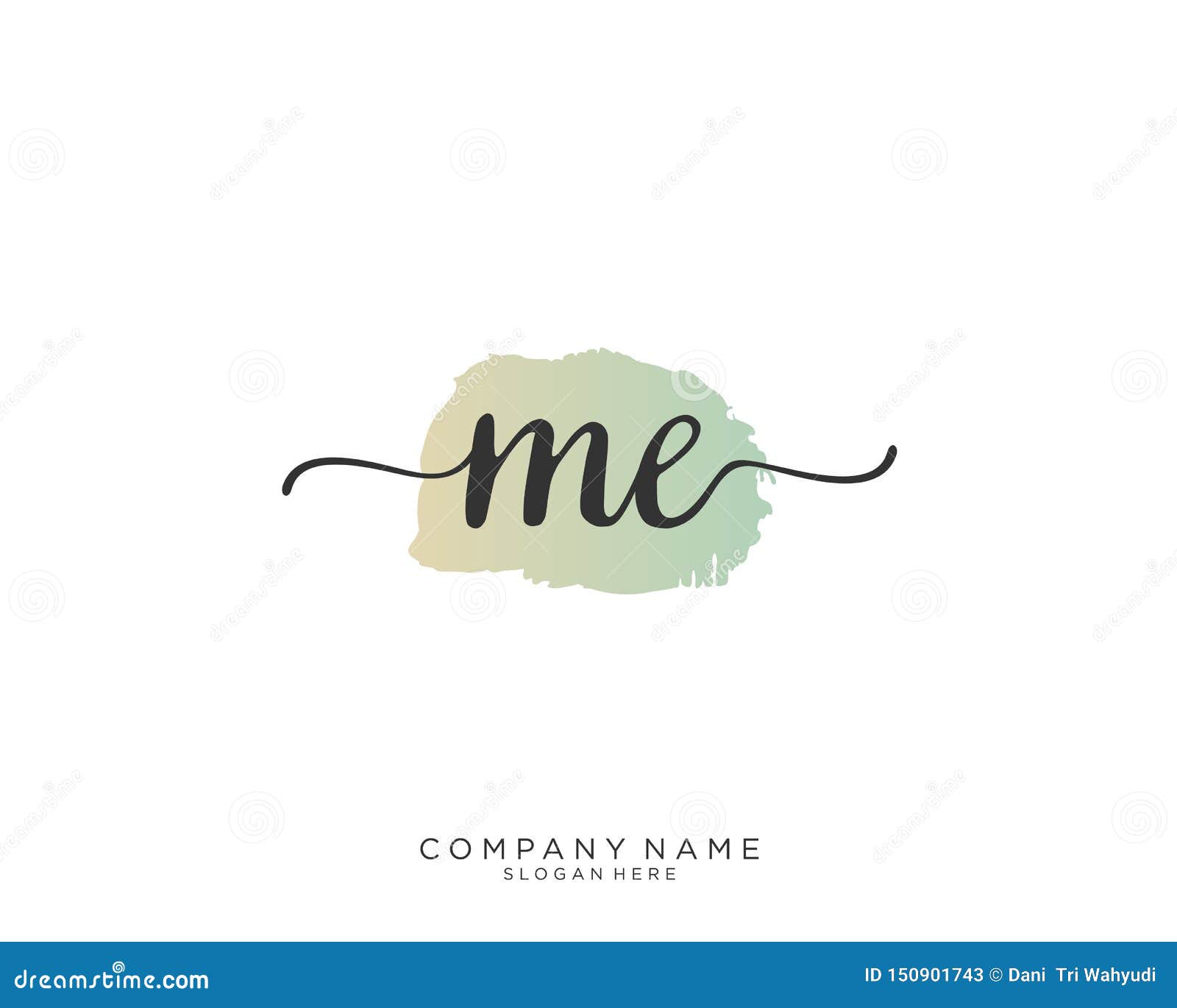 ME Initial Handwriting Logo Concept Stock Illustration - Illustration ...
