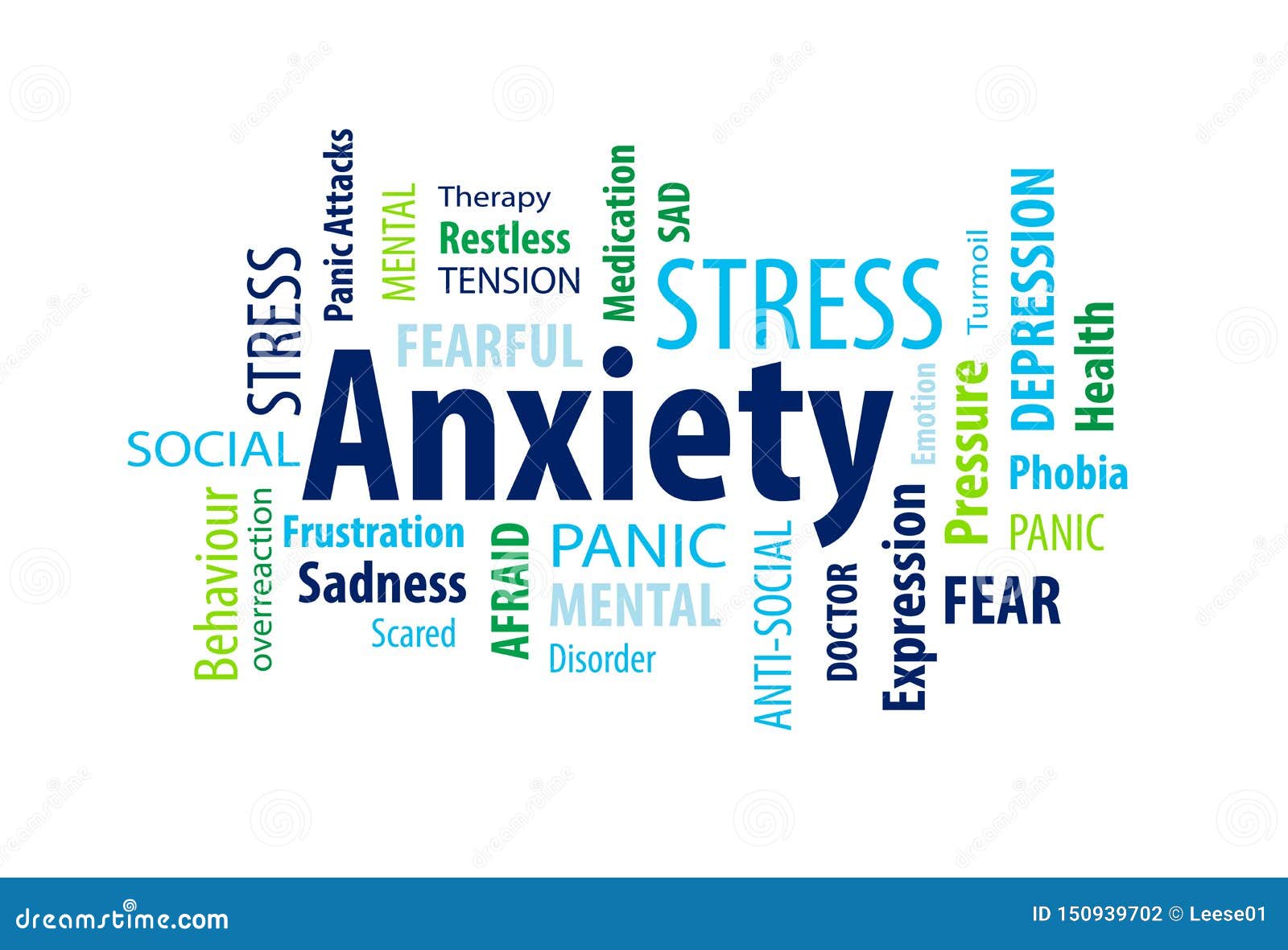 Anxiety Word Cloud stock vector. Illustration of word - 150939702