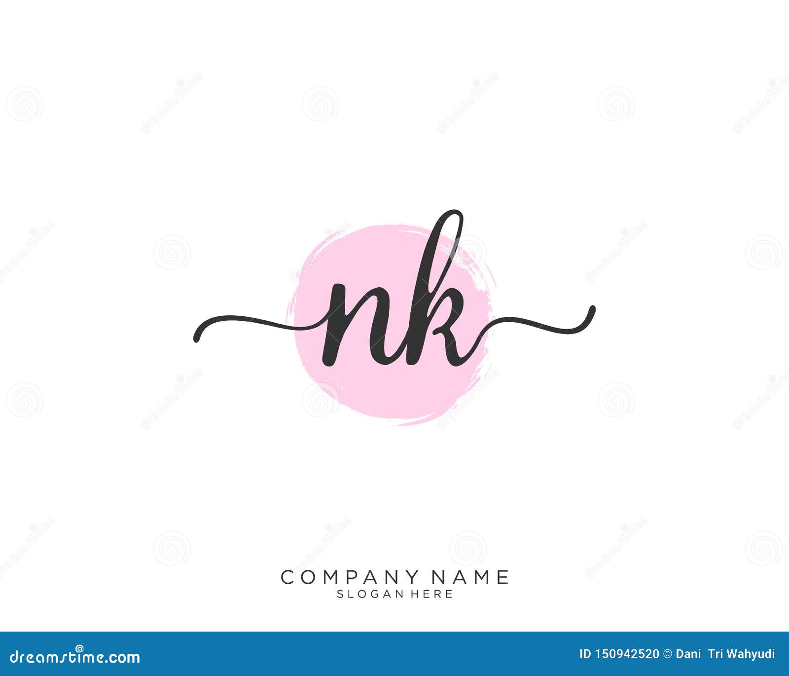 NK Initial Handwriting Logo Concept Stock Illustration - Illustration ...