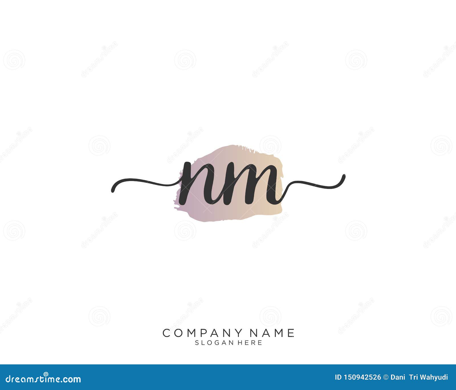 NM Initial Handwriting Logo Concept Stock Illustration - Illustration ...
