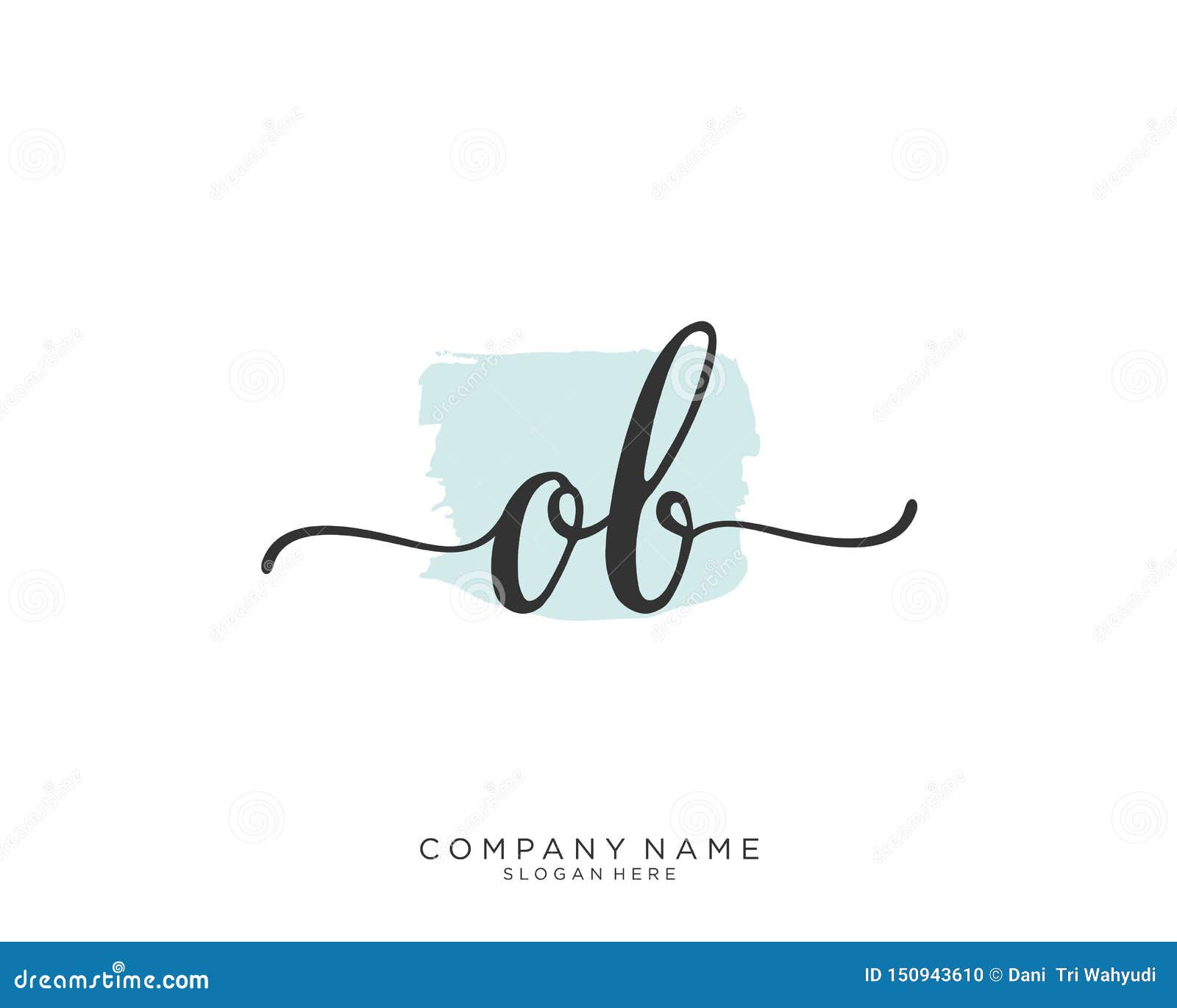 OB Initial Handwriting Logo Concept Stock Illustration - Illustration ...
