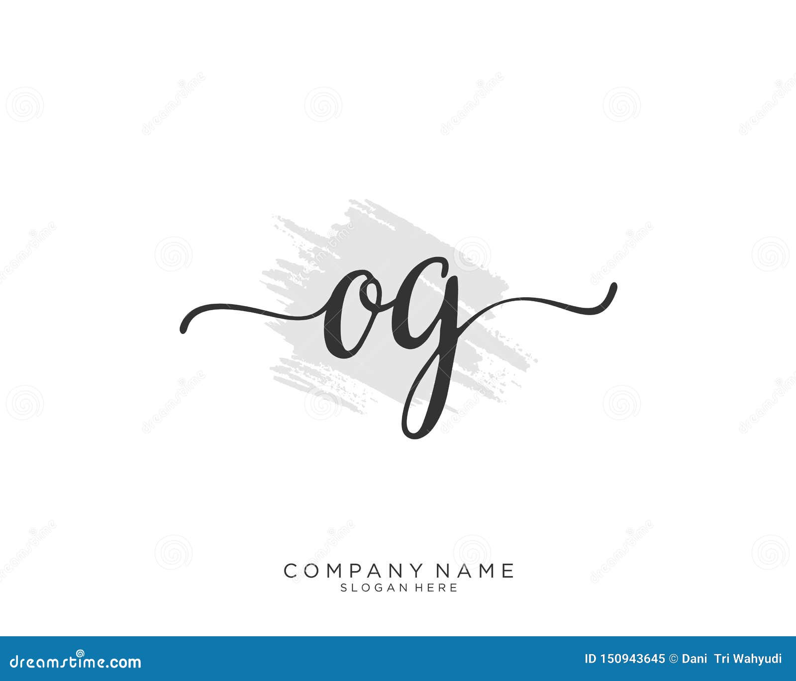 OG Initial Handwriting Logo Concept Stock Illustration - Illustration ...