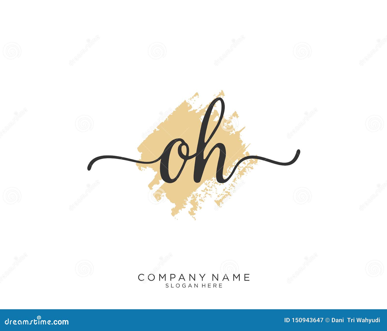 OH Initial Handwriting Logo Concept Stock Illustration - Illustration ...