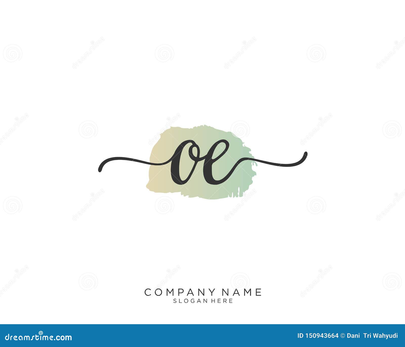 OE Initial Handwriting Logo Concept Stock Illustration - Illustration ...