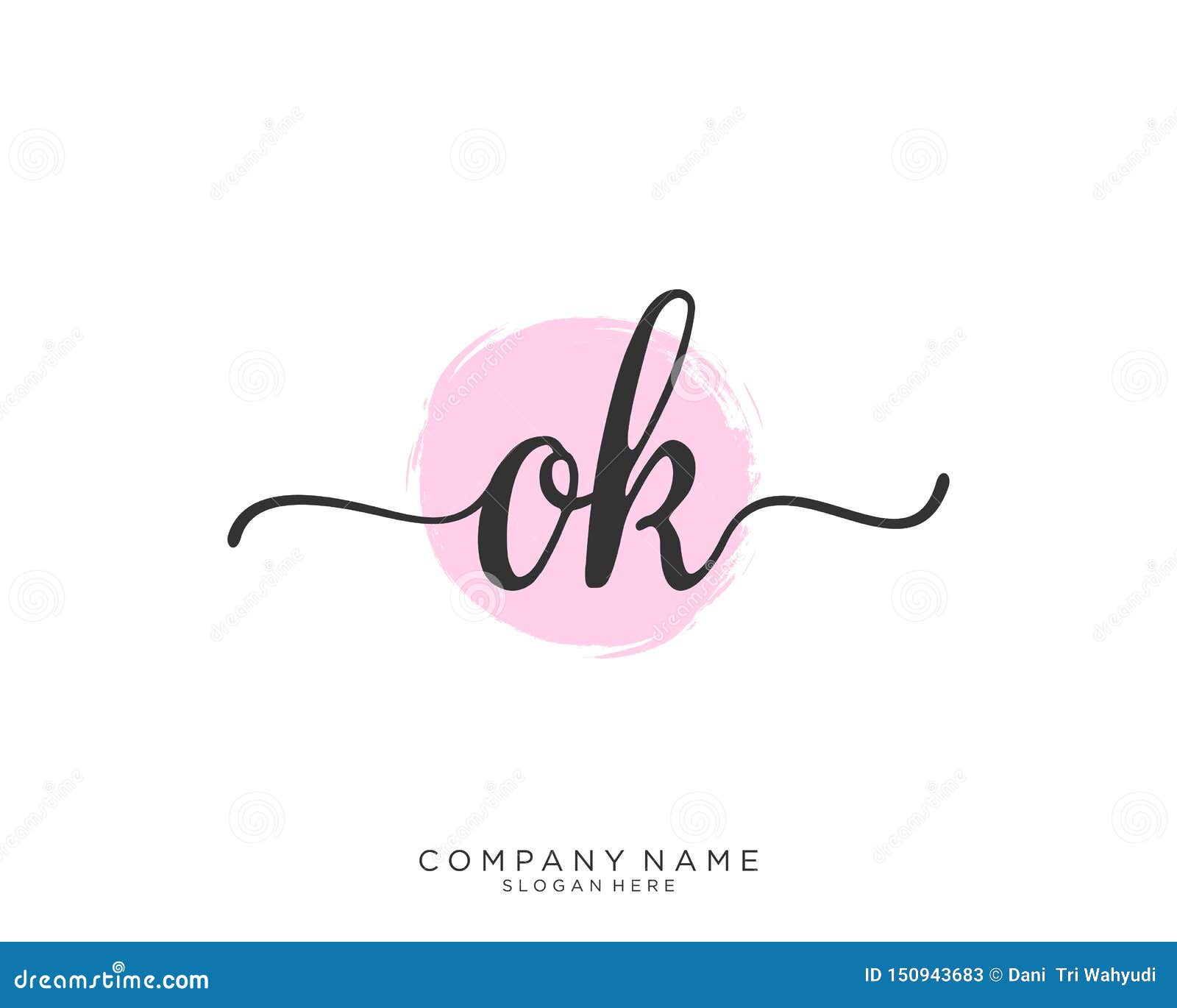 OK Initial Handwriting Logo Concept Stock Illustration - Illustration ...