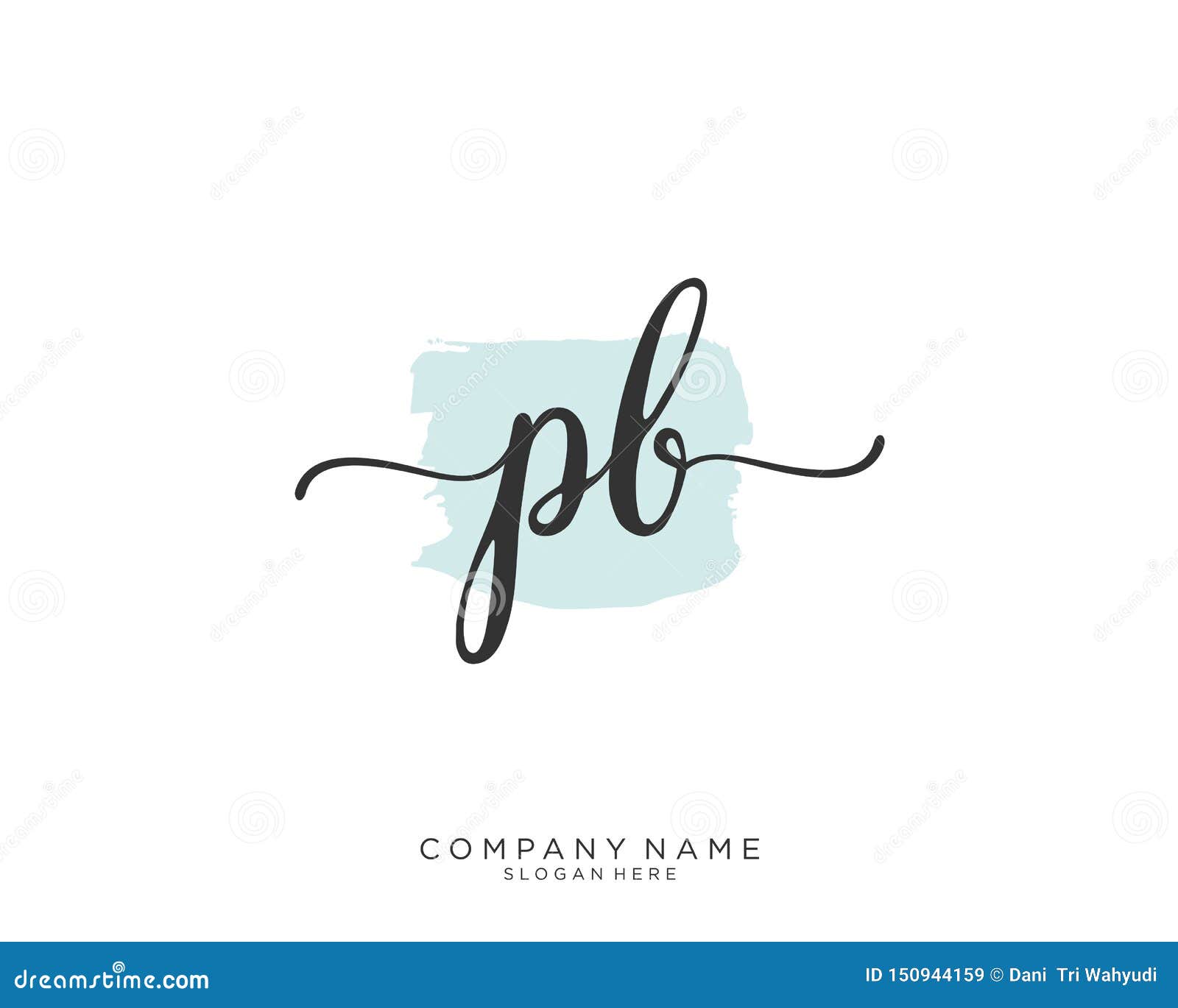 PB Initial Handwriting Logo Concept Stock Illustration - Illustration ...