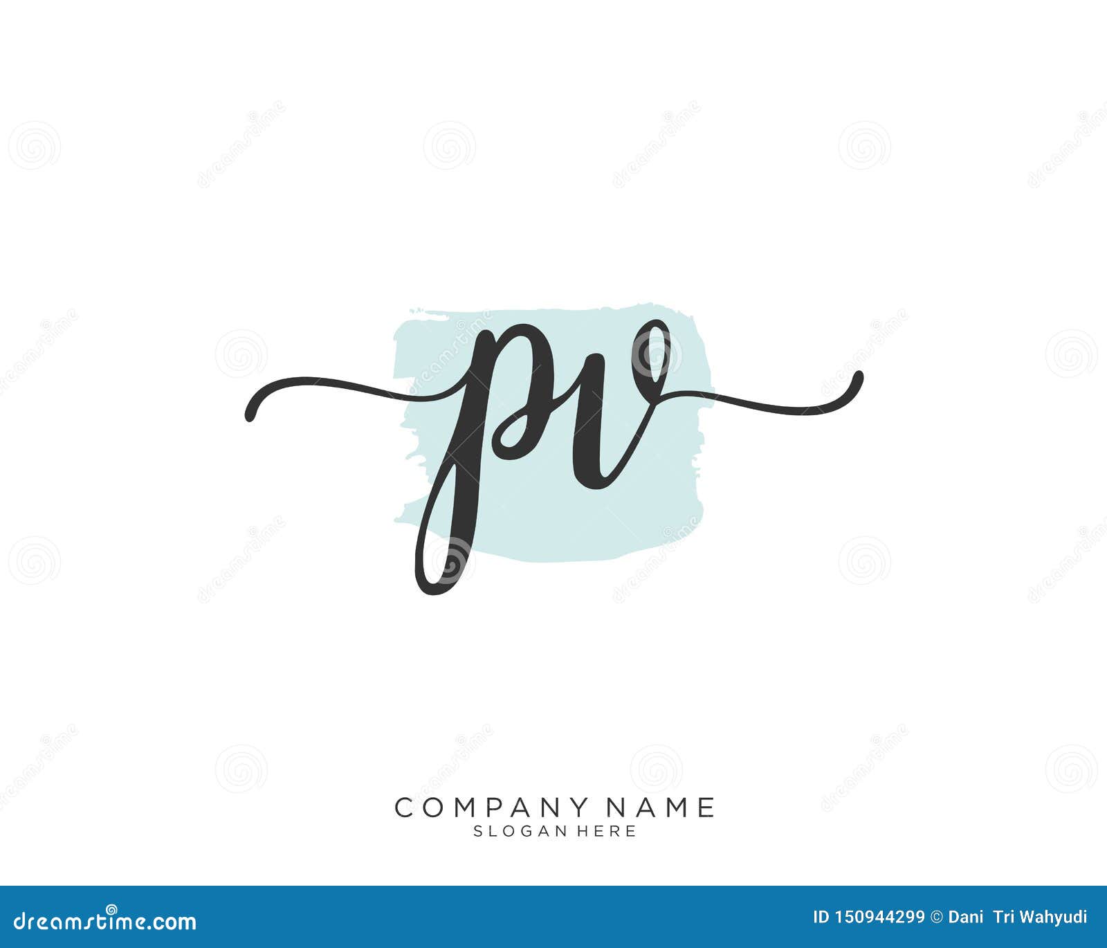 PV Initial Handwriting Logo Concept Stock Vector - Illustration of ...