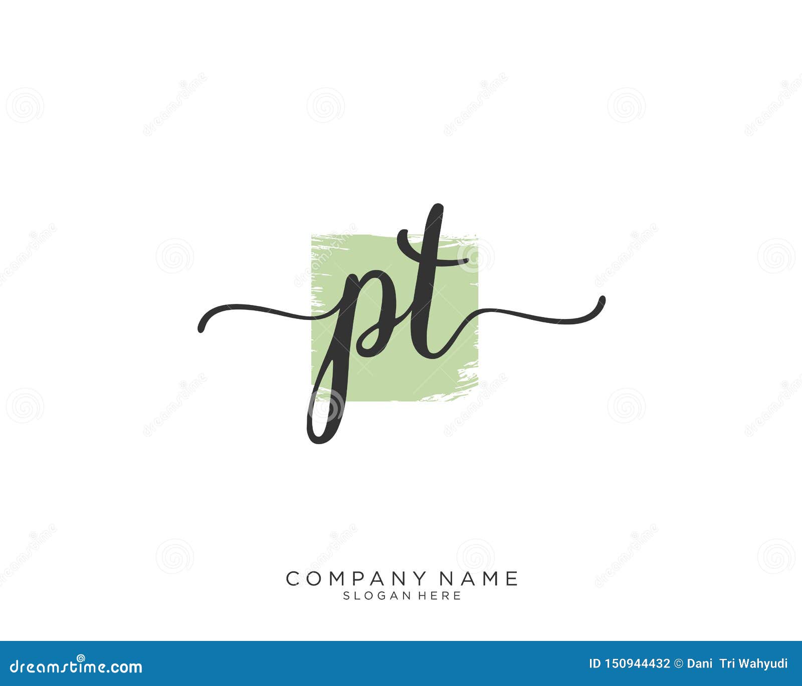PT Initial Handwriting Logo Concept Stock Illustration - Illustration ...