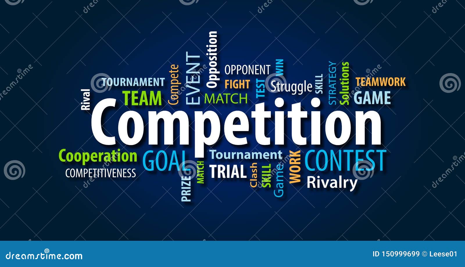 Blue Competition Word Cloud Stock Illustration - Illustration of fight ...