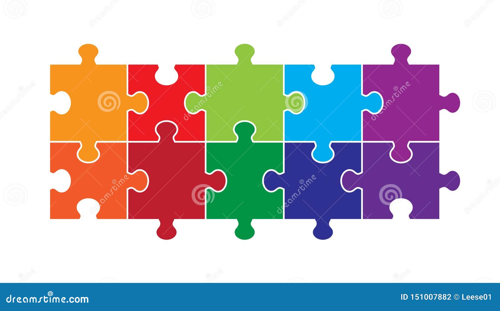 Ten Part Part Puzzle Image stock vector. Illustration of connection ...