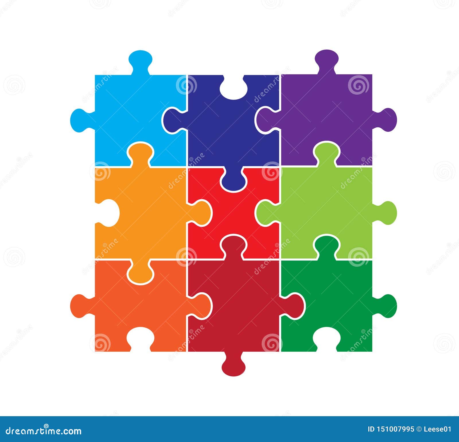 Nine Part Puzzle Image stock vector. Illustration of square - 151007995