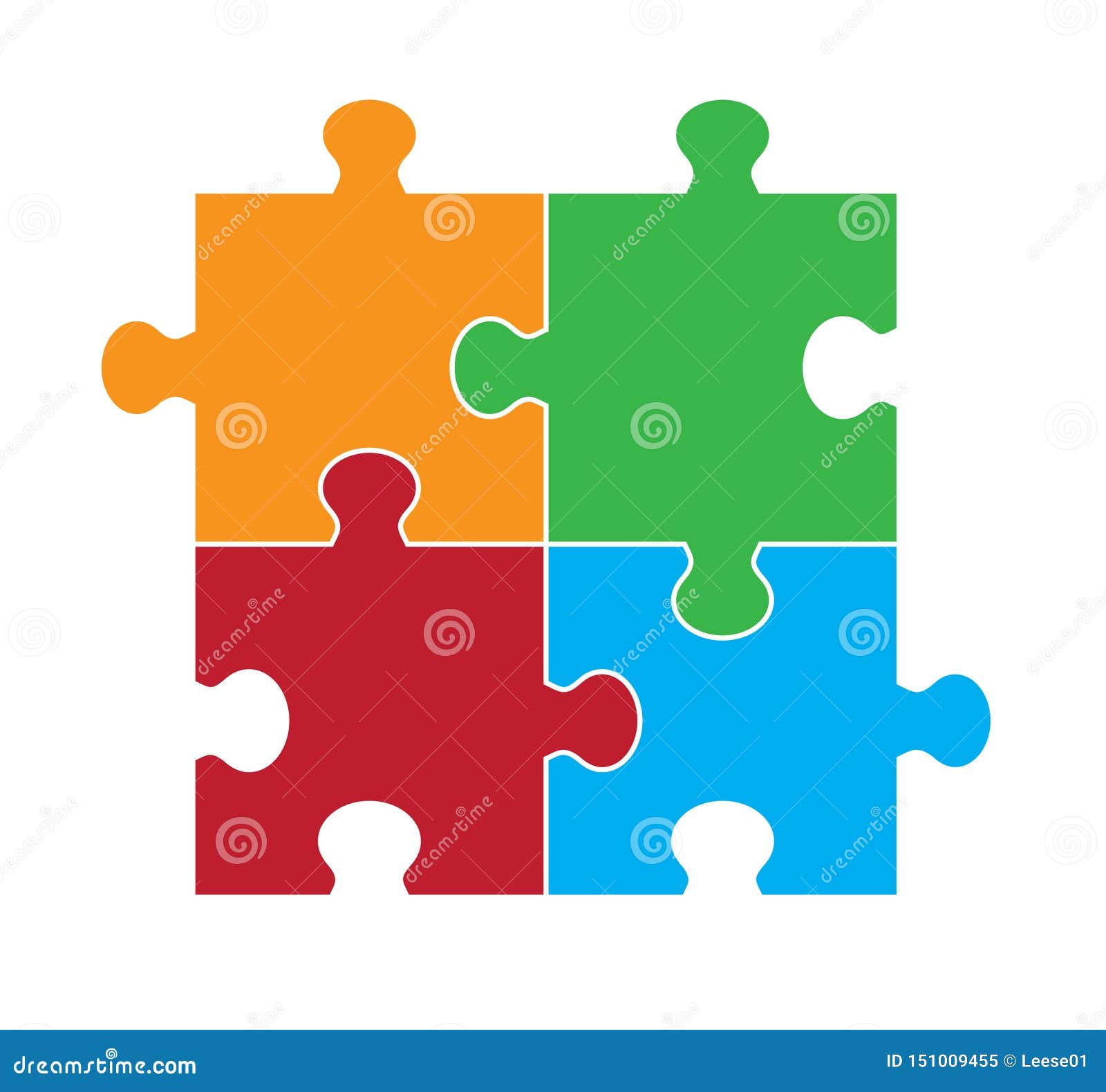 Four Part Puzzle Image stock vector. Illustration of flow - 151009455