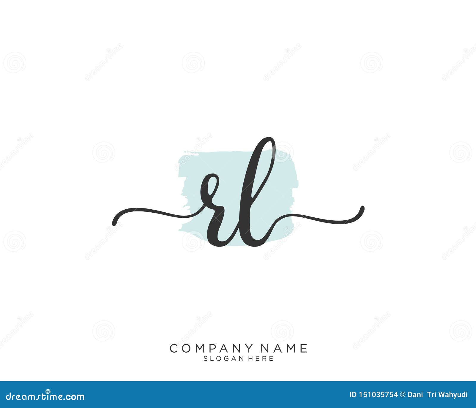RL Initial Handwriting Logo Concept Stock Illustration - Illustration ...