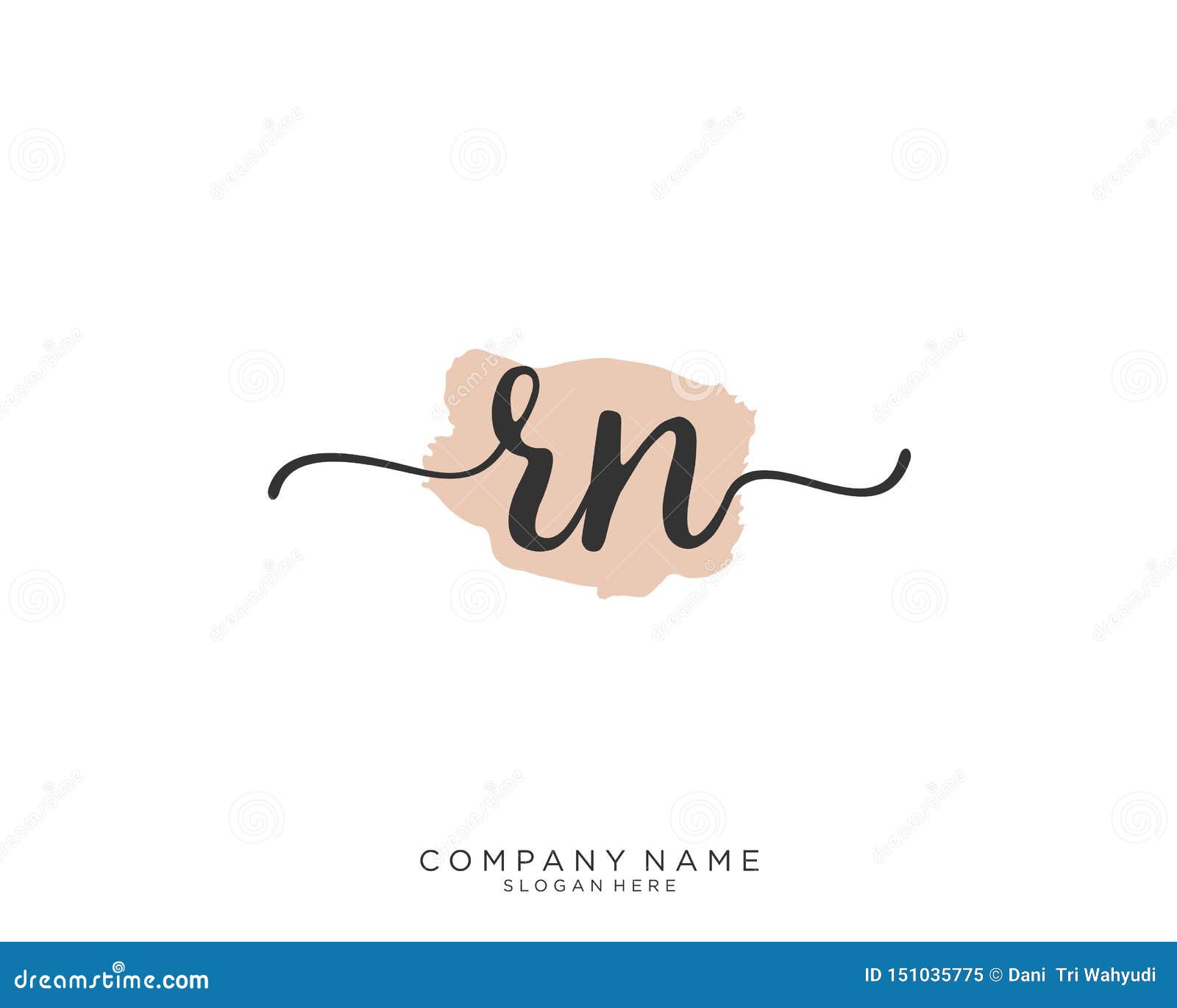 RN Initial Handwriting Logo Concept Stock Illustration - Illustration ...