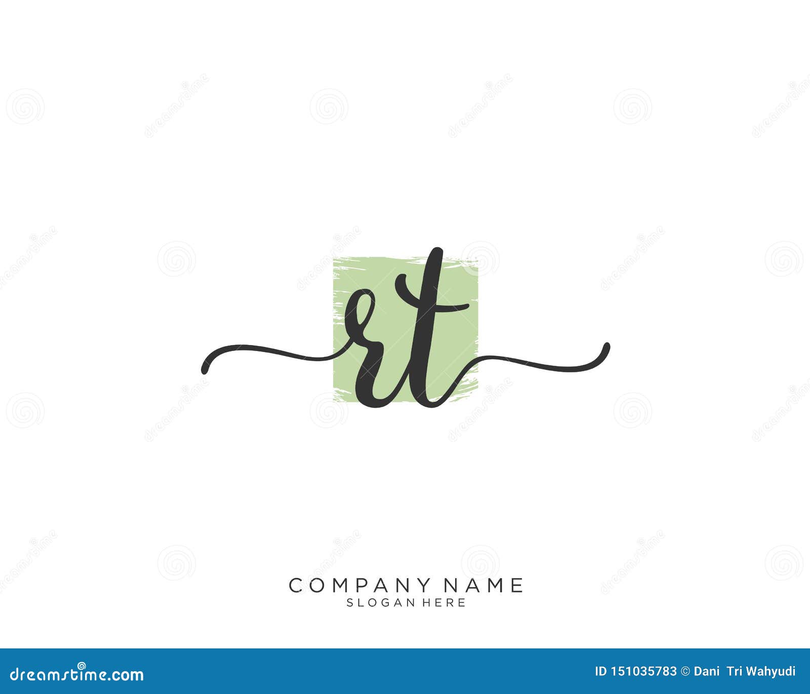RT Initial Handwriting Logo Concept Stock Illustration - Illustration ...