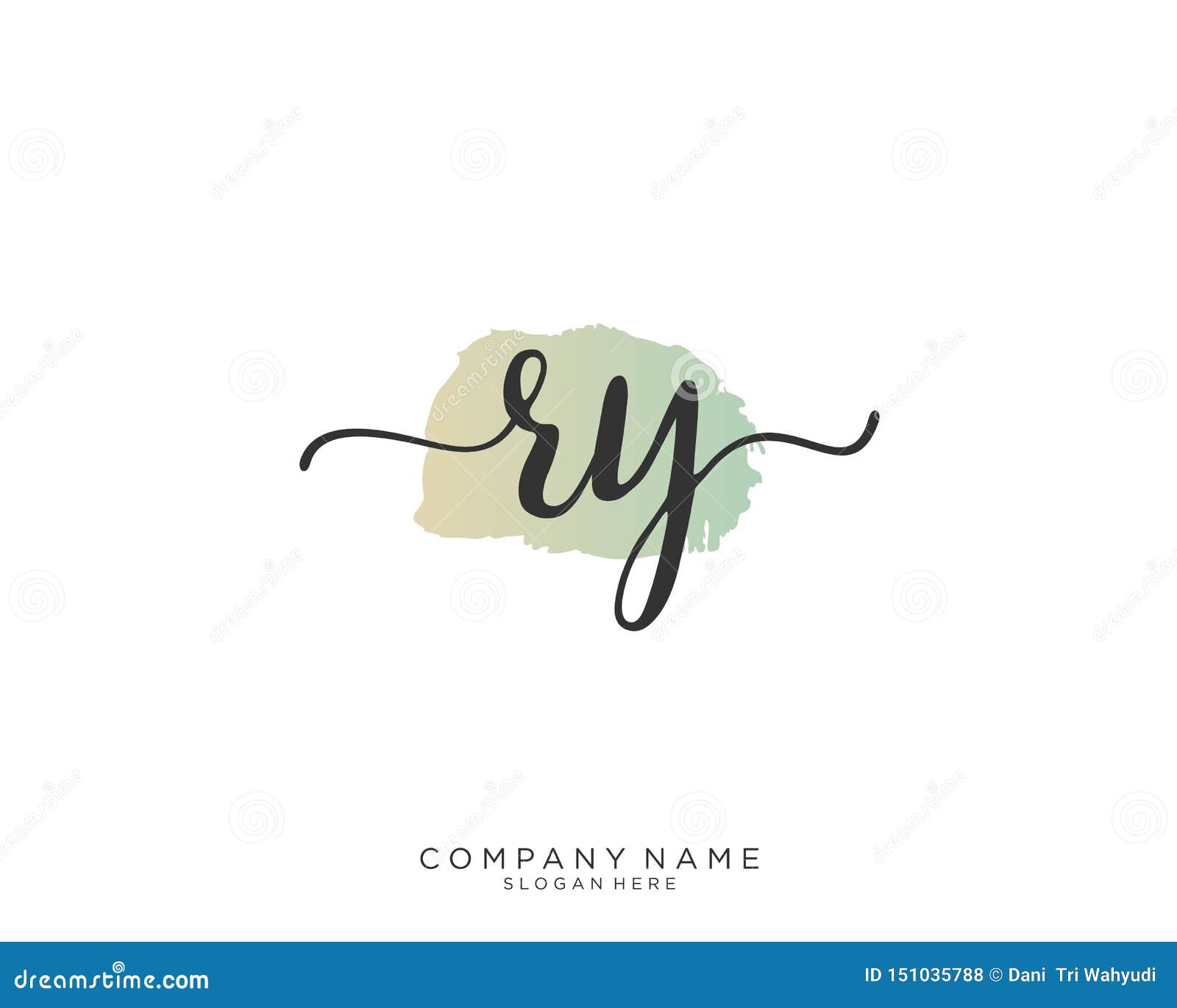 RY Initial Handwriting Logo Concept Stock Illustration - Illustration ...