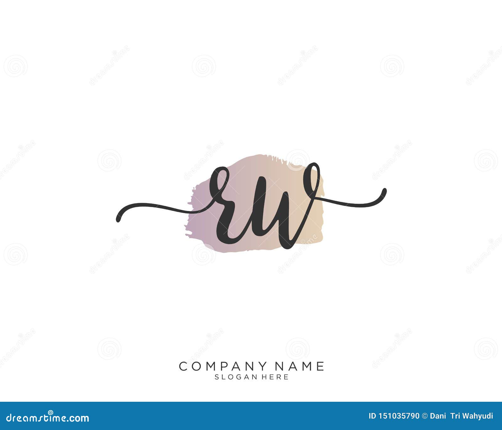 RW Initial Handwriting Logo Concept Stock Illustration - Illustration ...