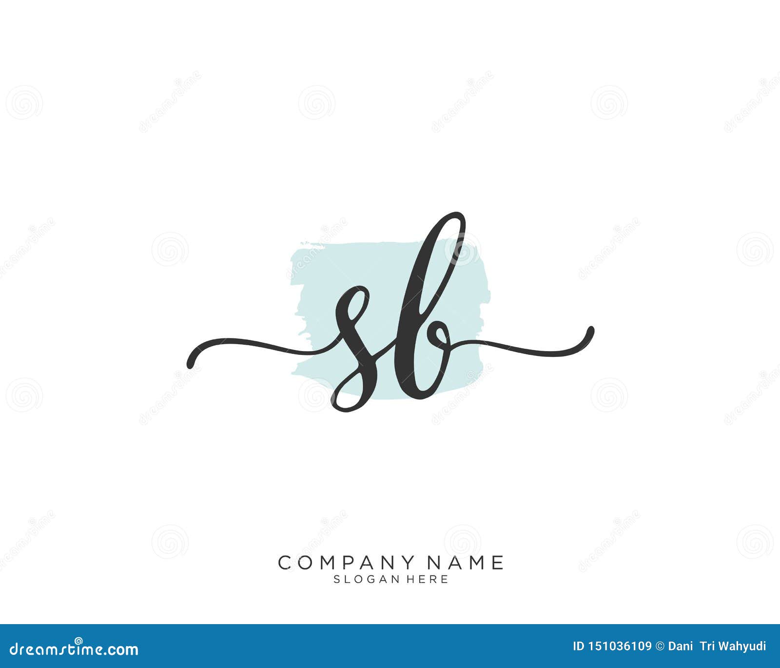 SB Initial Handwriting Logo Concept Stock Illustration - Illustration ...