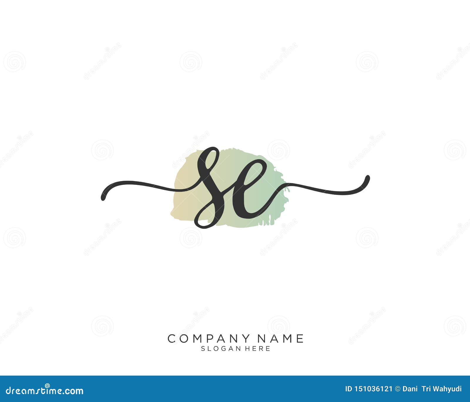 SE Initial Handwriting Logo Concept Stock Illustration - Illustration ...