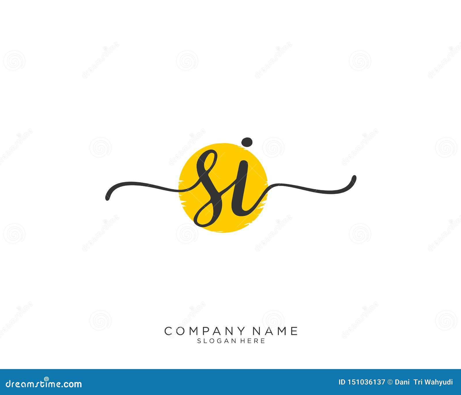 SI Initial Handwriting Logo Concept Stock Illustration - Illustration ...