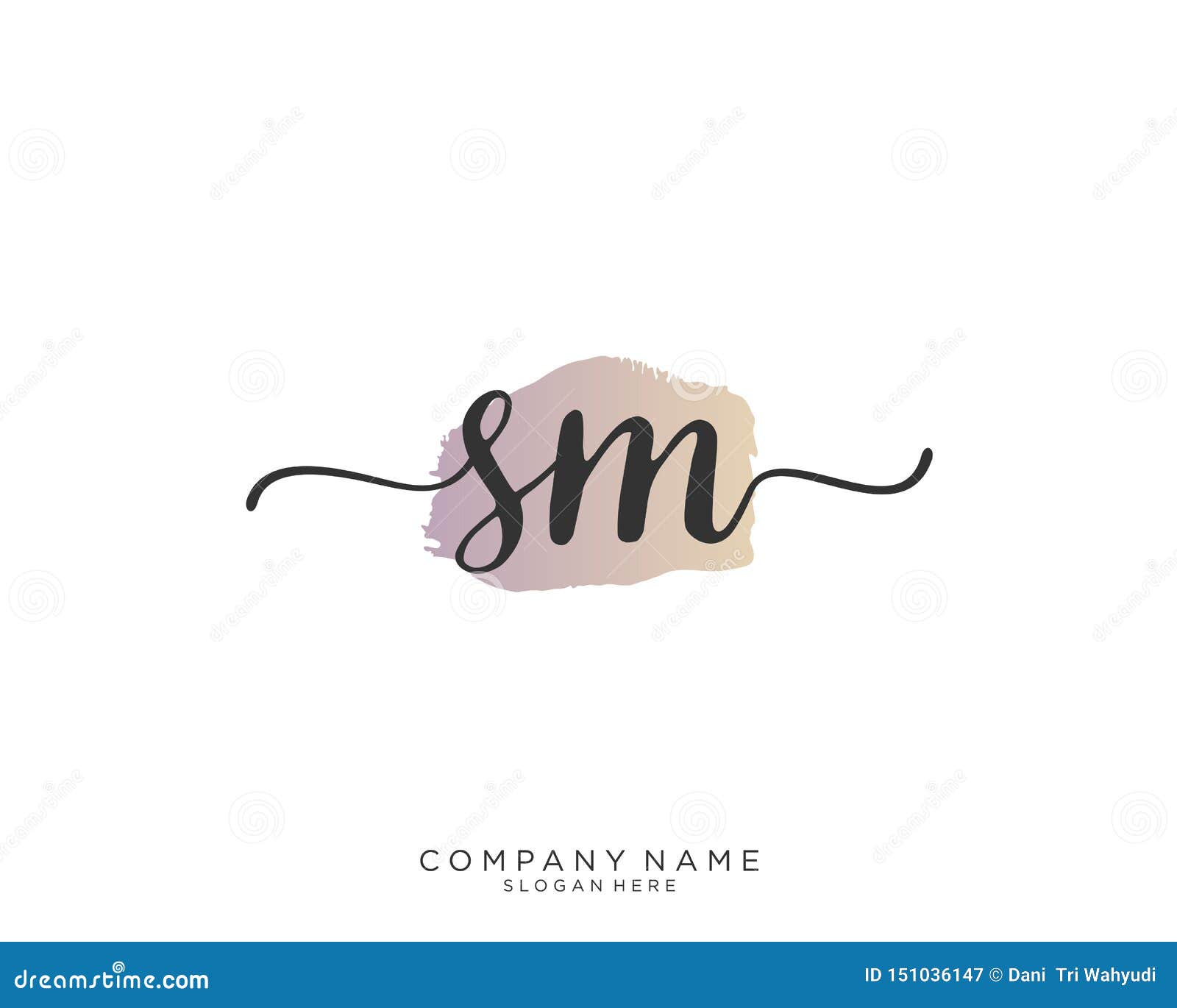 SM Initial Handwriting Logo Concept Stock Illustration - Illustration ...