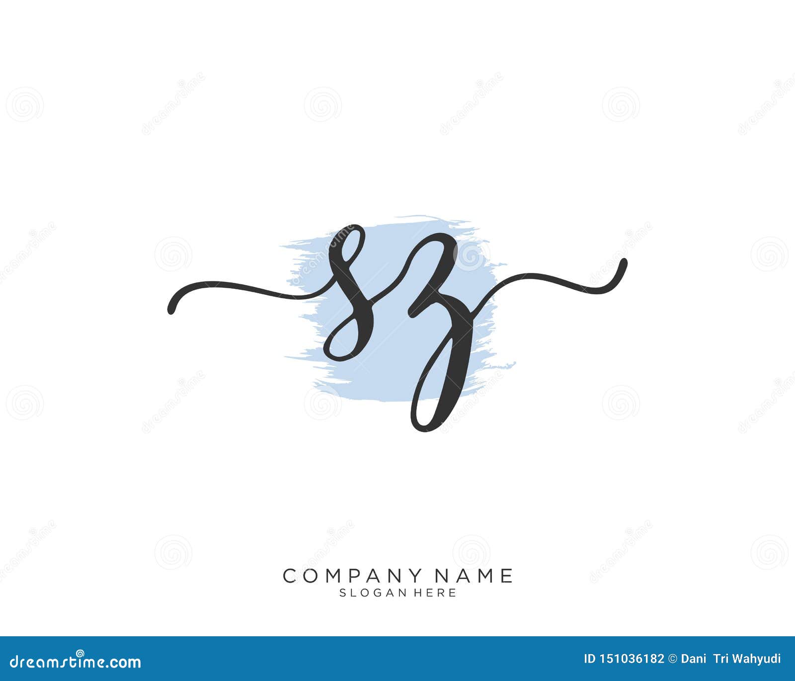 SZ Initial Handwriting Logo Concept Stock Illustration - Illustration ...