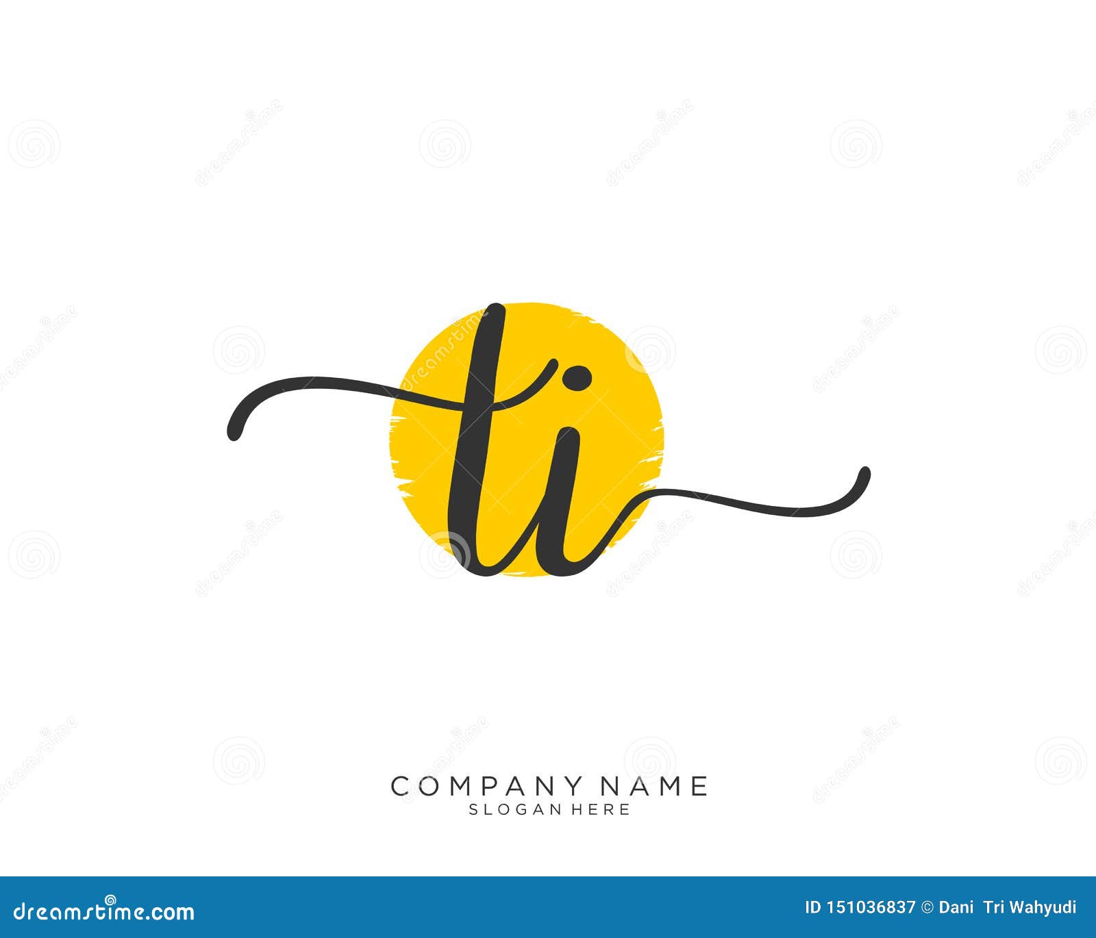TI Initial Handwriting Logo Concept Stock Illustration - Illustration ...