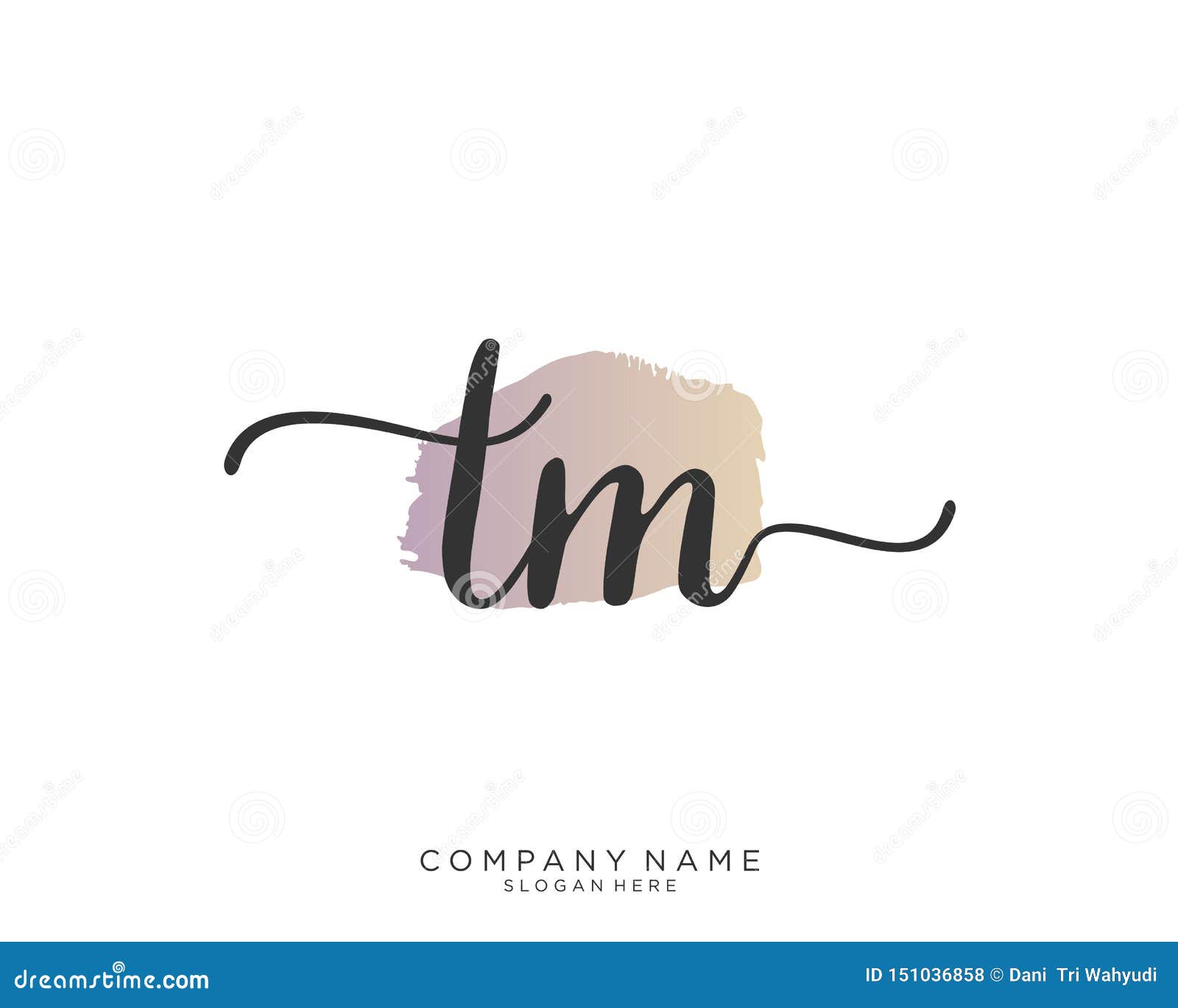 TM Initial Handwriting Logo Concept Stock Illustration - Illustration ...