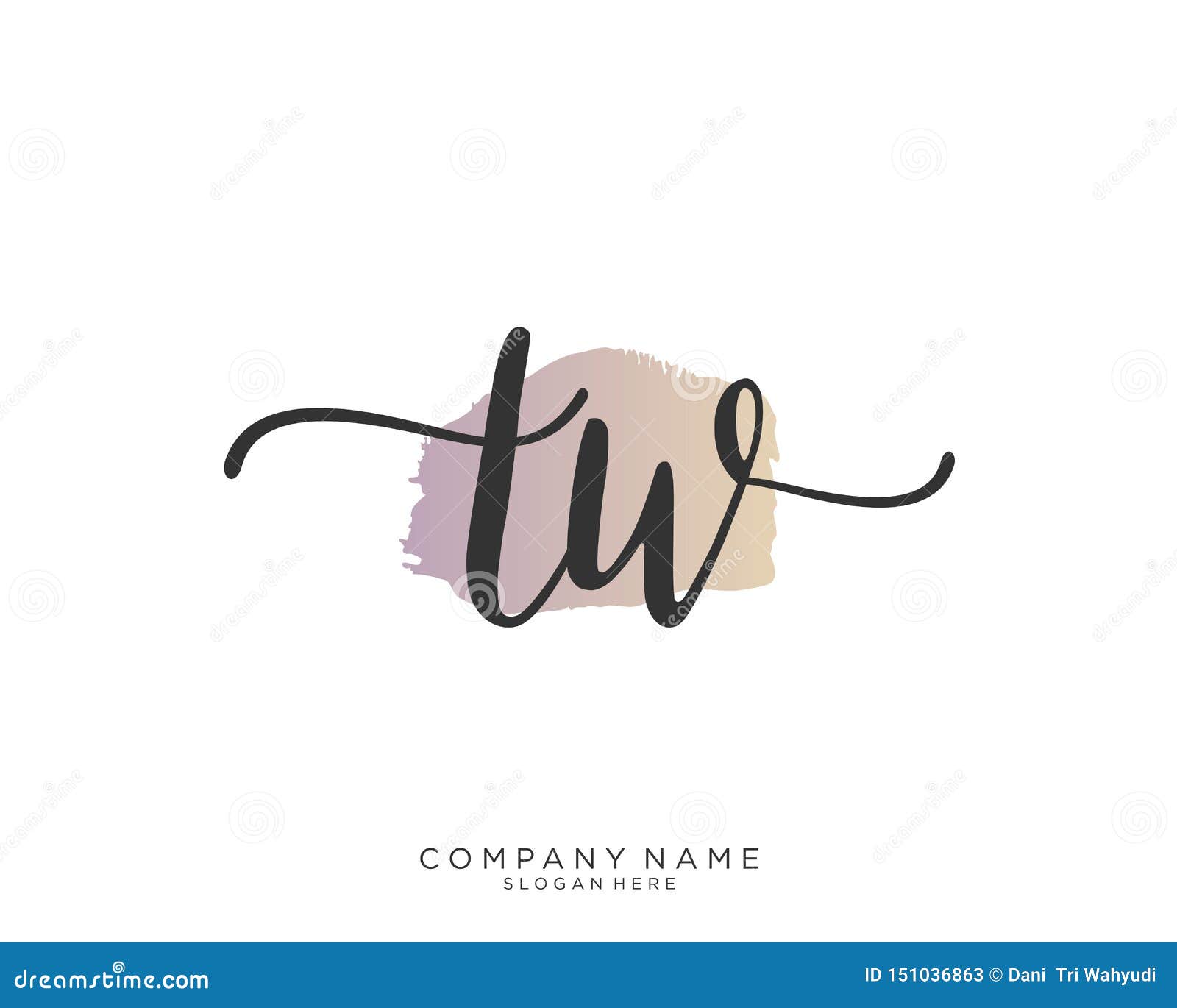 TW Initial Handwriting Logo Concept Stock Illustration - Illustration ...