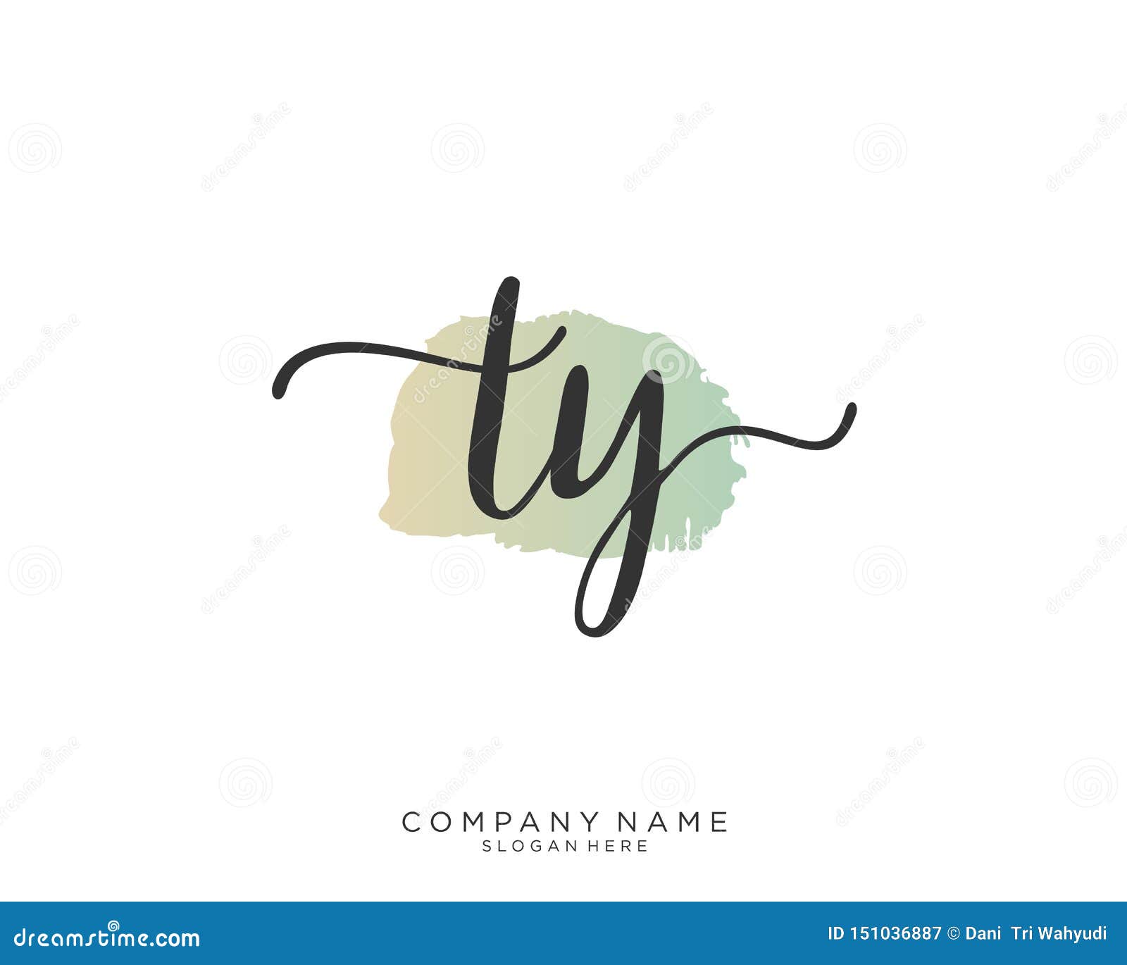 TY Initial Handwriting Logo Concept Stock Illustration - Illustration ...