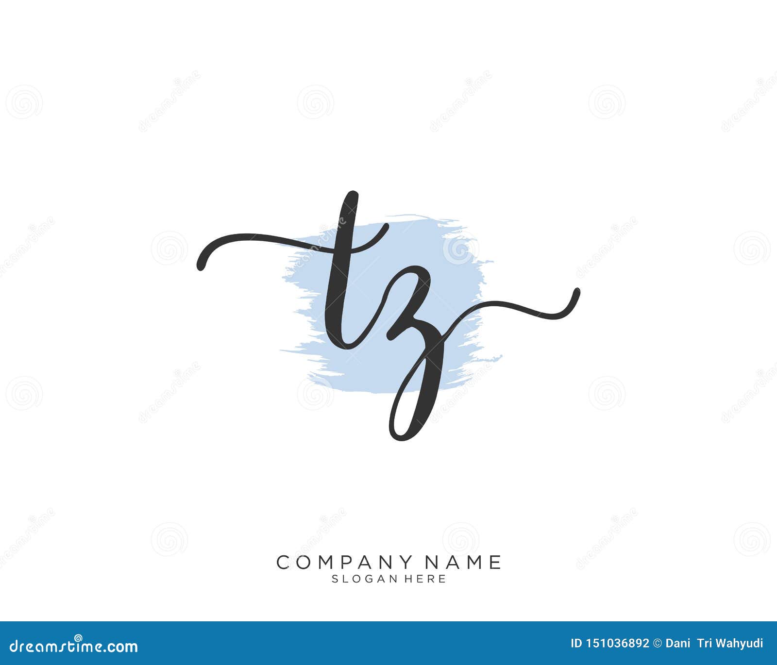 TZ Initial Handwriting Logo Concept Stock Illustration - Illustration ...