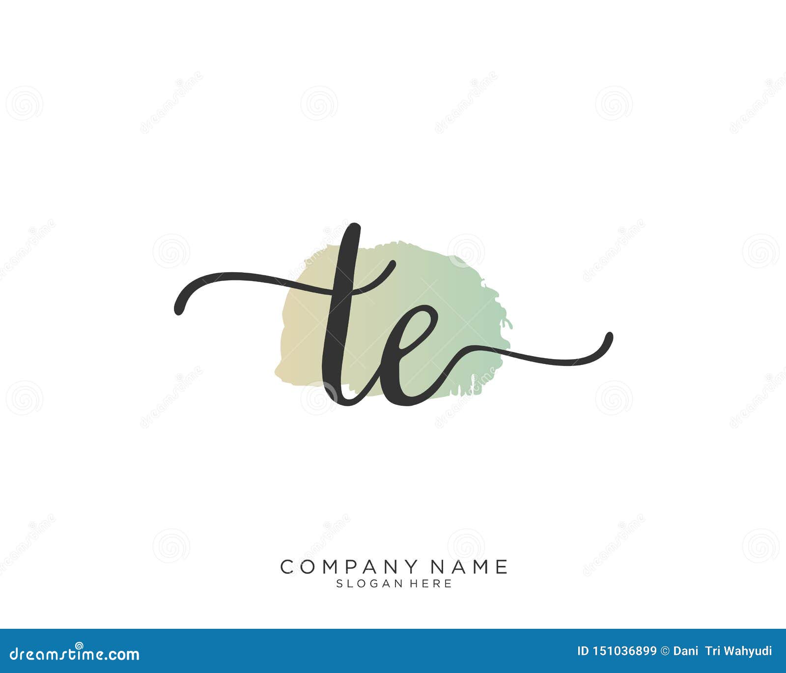 TE Initial Handwriting Logo Concept Stock Illustration - Illustration ...