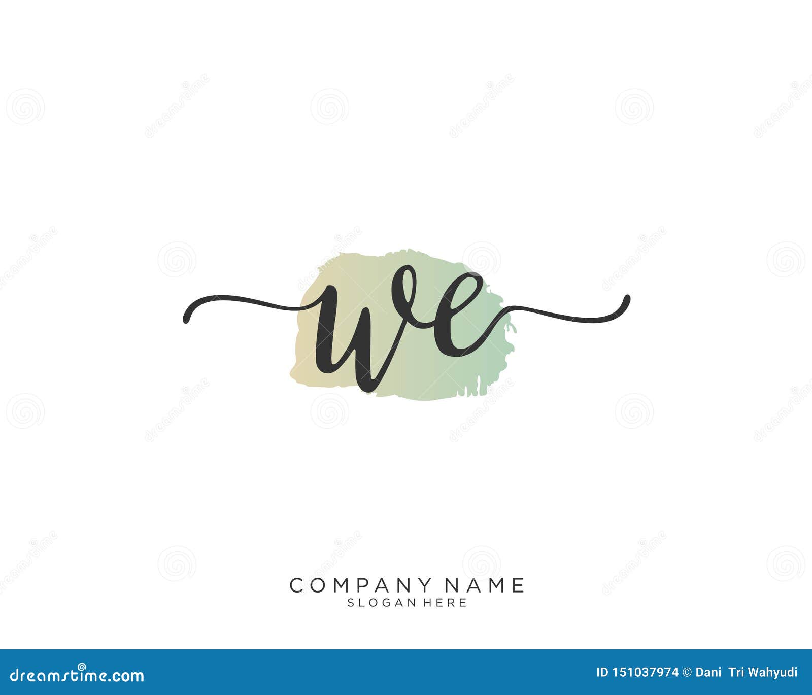 We Initial Handwriting Logo Concept Stock Illustration - Illustration ...