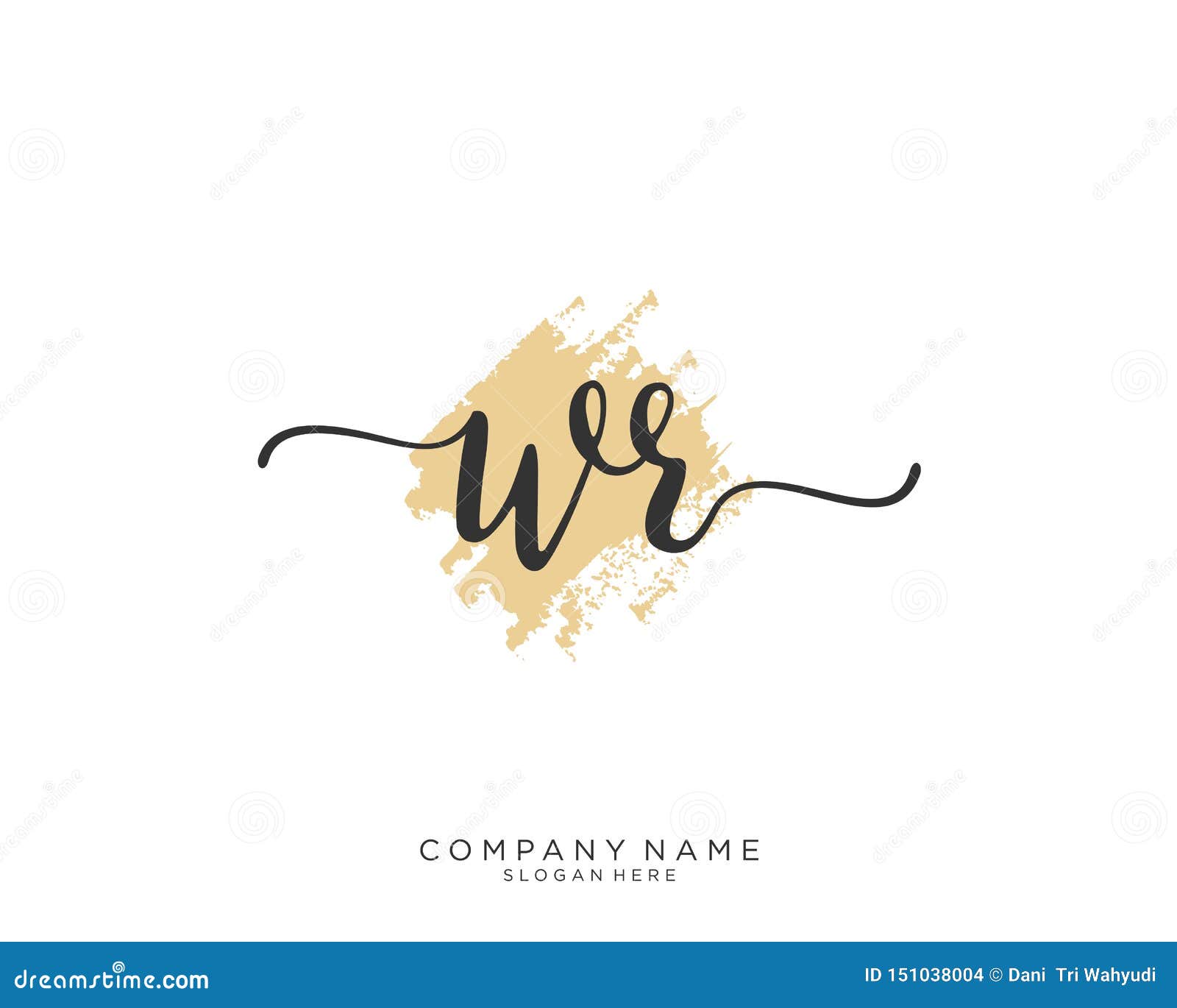 WR Initial Handwriting Logo Concept Stock Illustration - Illustration ...