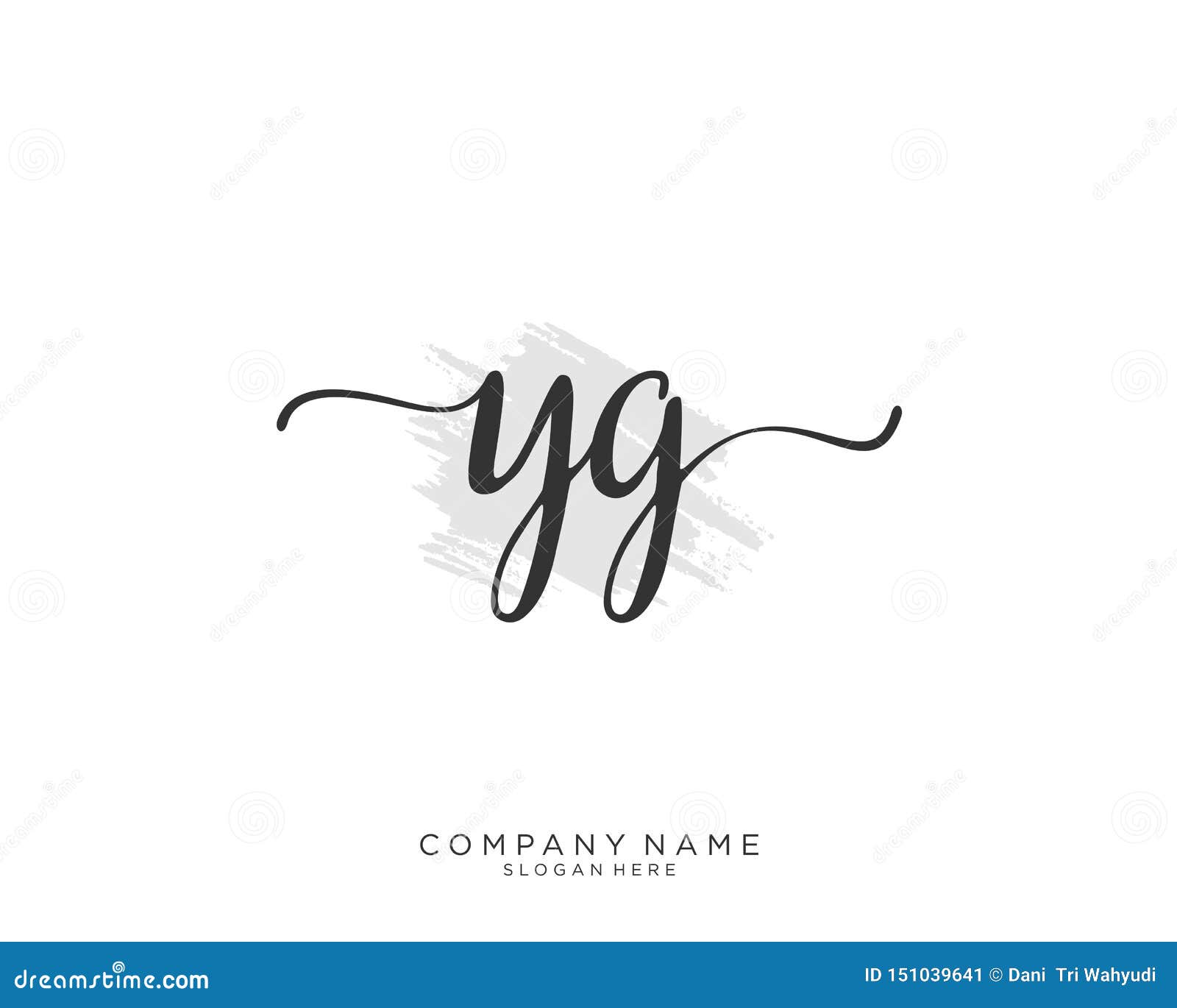 YG Initial Handwriting Logo Concept Stock Illustration - Illustration ...