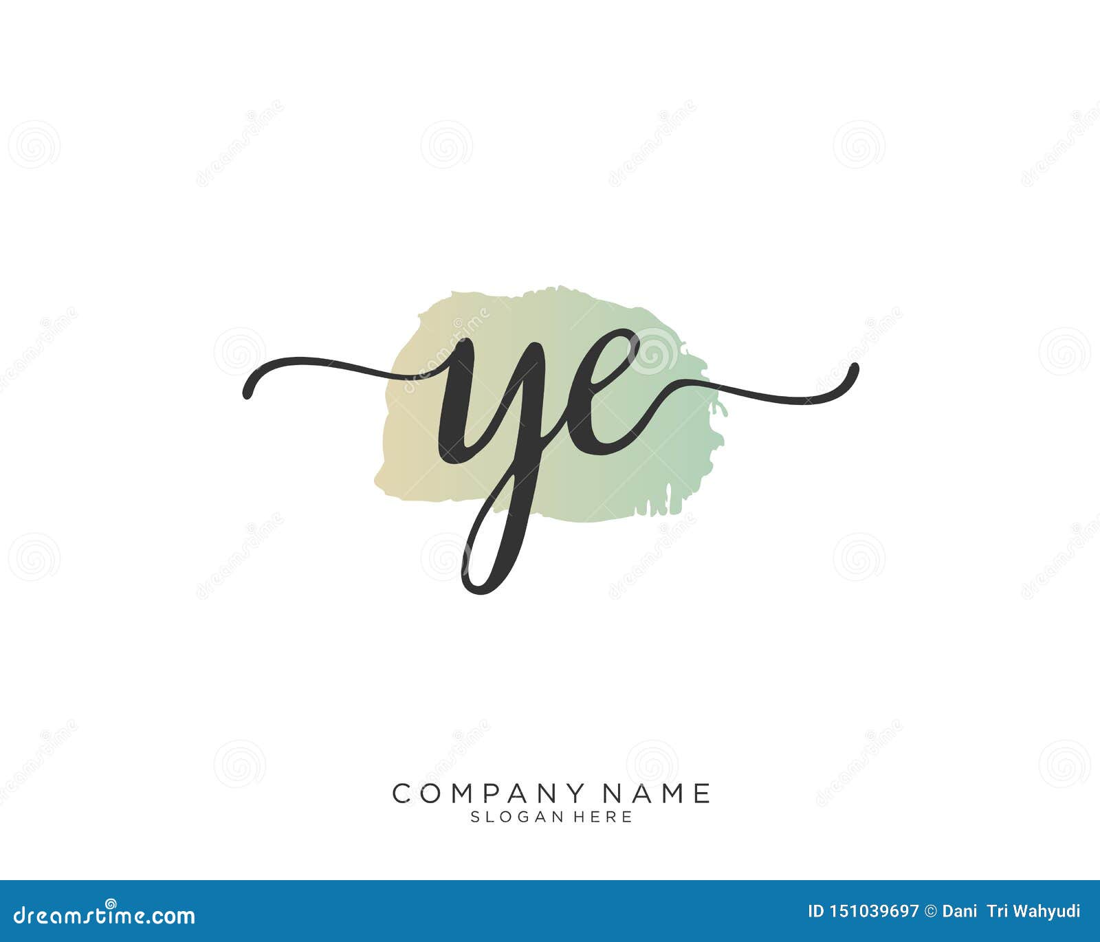 YE Initial Handwriting Logo Concept Stock Illustration - Illustration ...