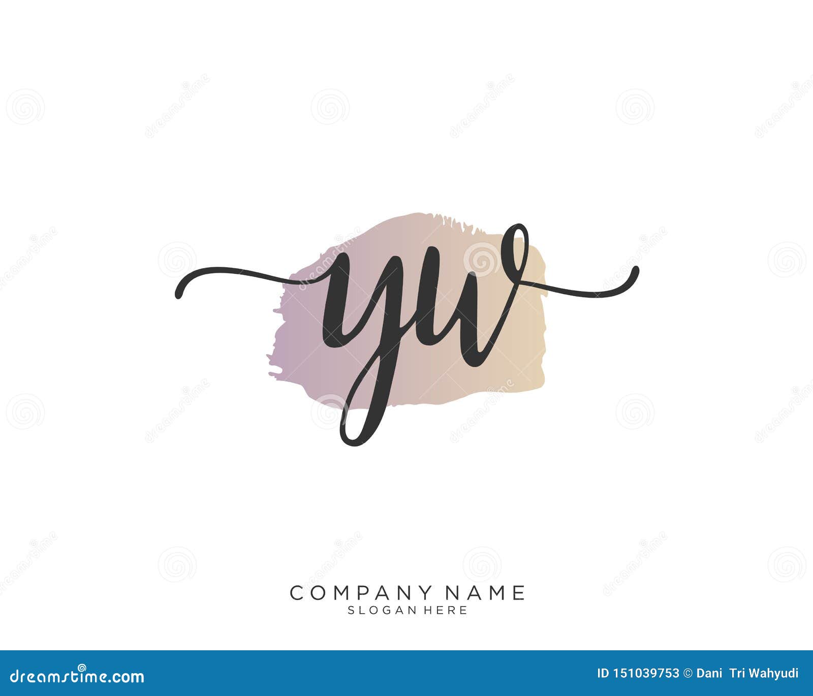YW Initial Handwriting Logo Concept Stock Illustration - Illustration ...