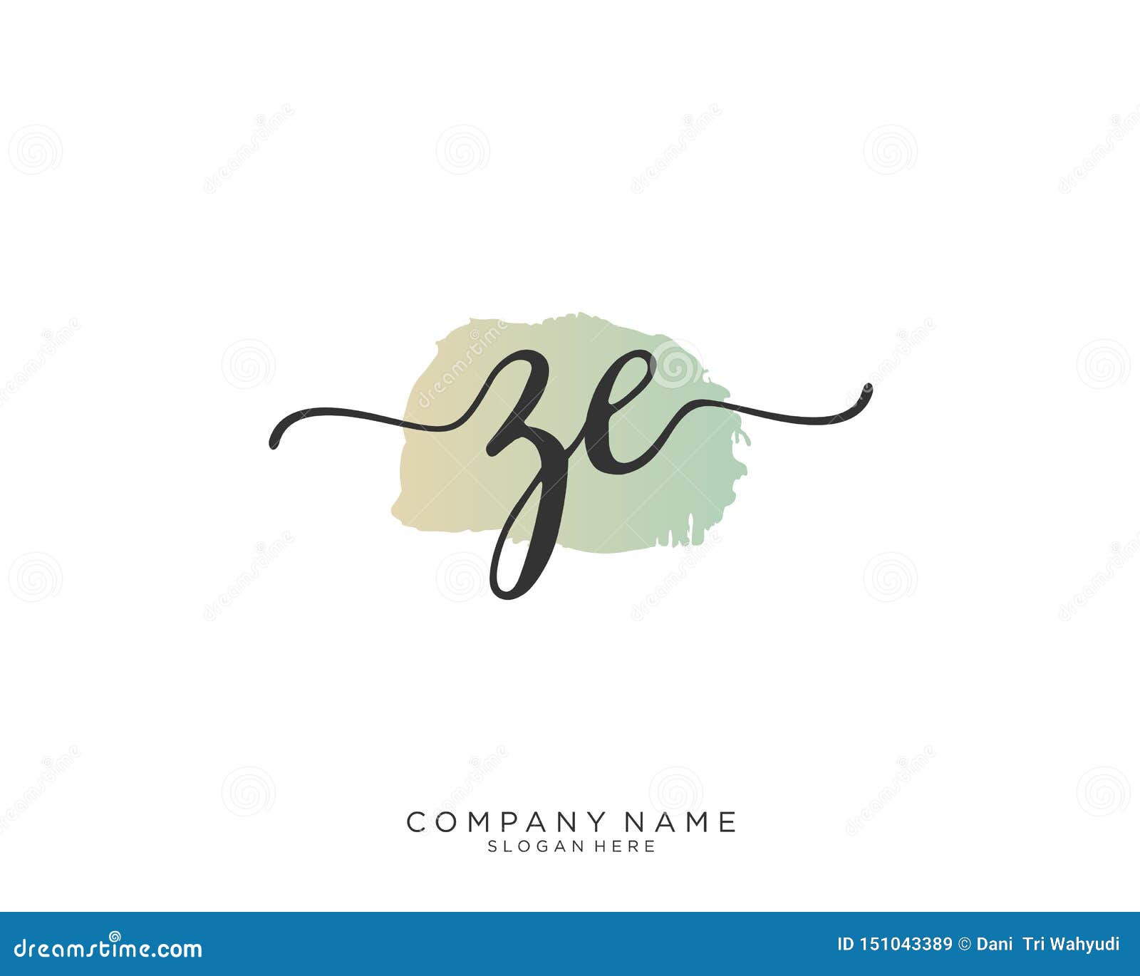 ZE Initial Handwriting Logo Concept Stock Vector - Illustration of ...