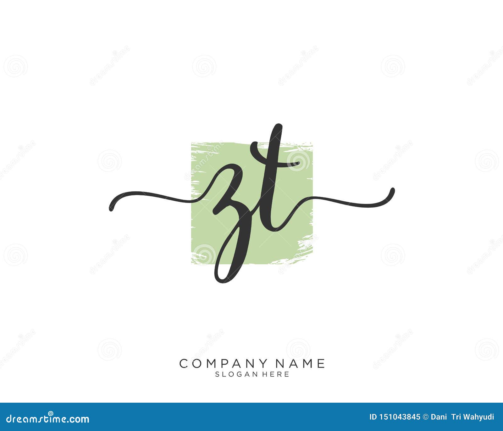 ZT Initial Handwriting Logo Concept Stock Illustration - Illustration ...