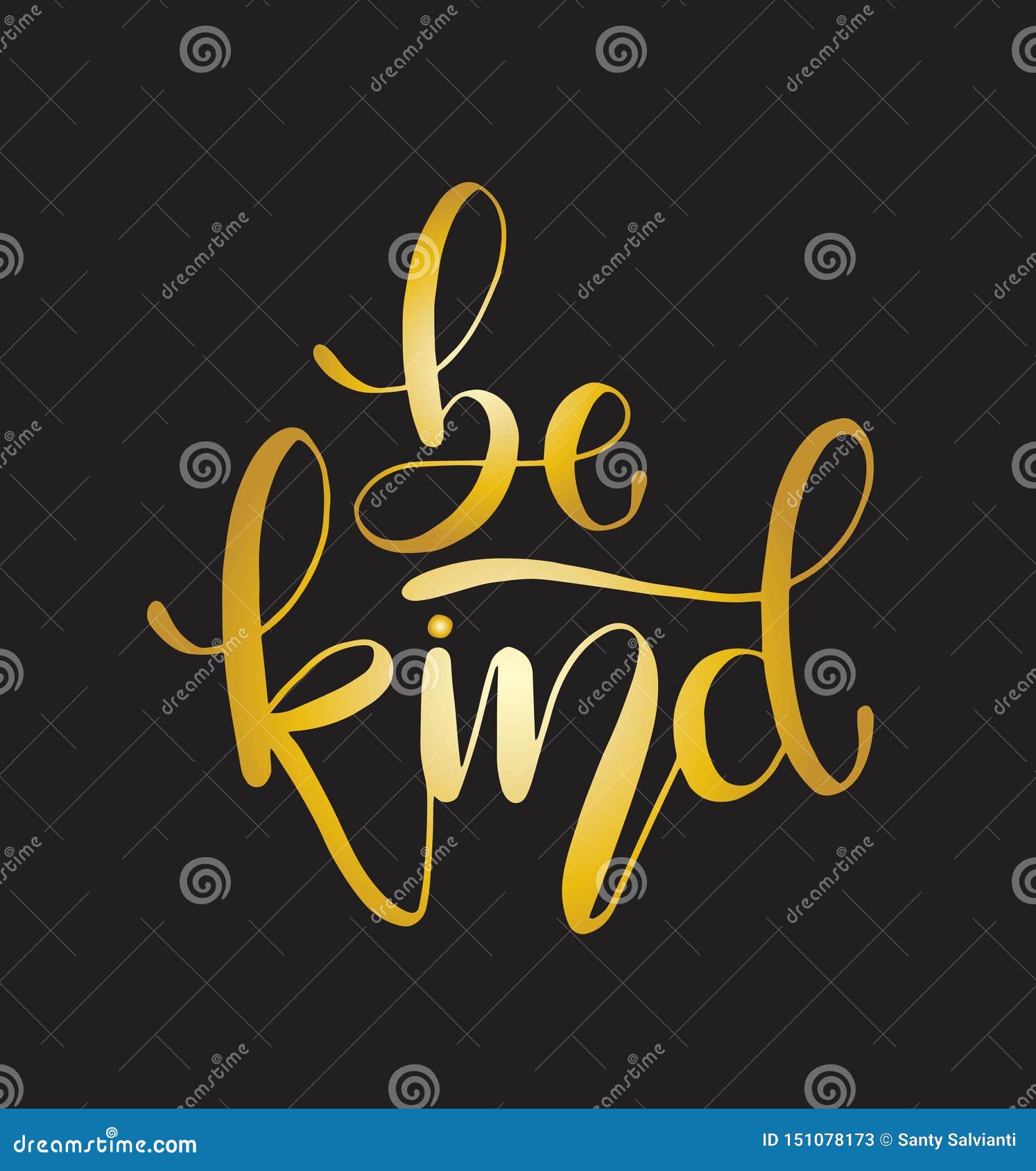 Be Kind Hand Written Lettering. Inspirational Quote Stock Illustration ...