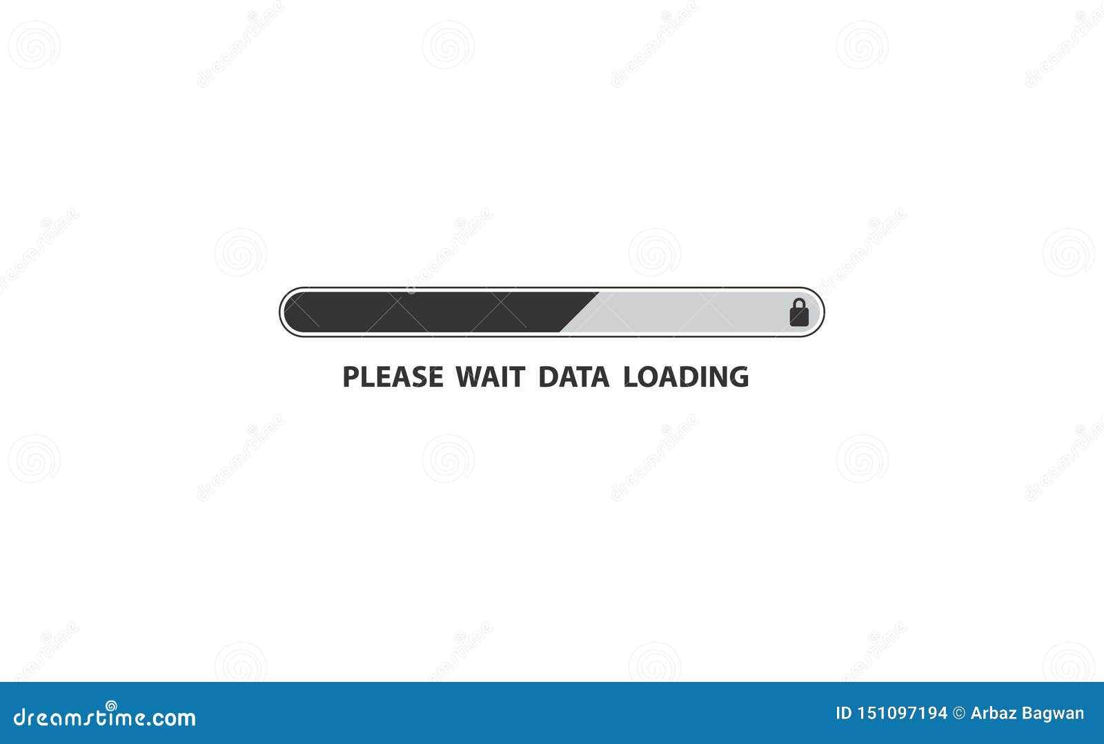 Data Loading Time Waiting Bar Progress With Padlock Stock Vector ...