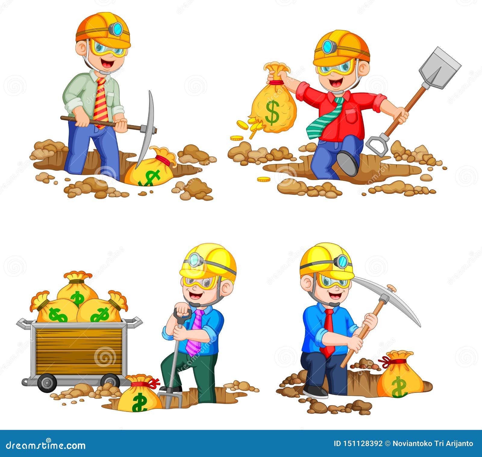 Miner Vector Illustration | CartoonDealer.com #8029640