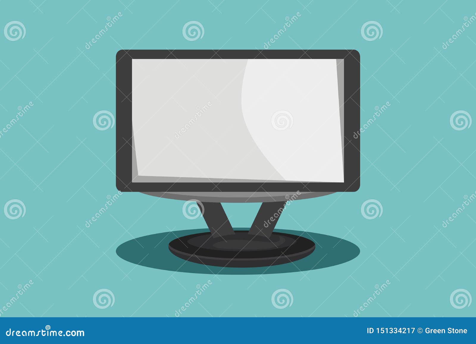 A Dark Blue Monitor with Shadow Stock Vector - Illustration of blue ...