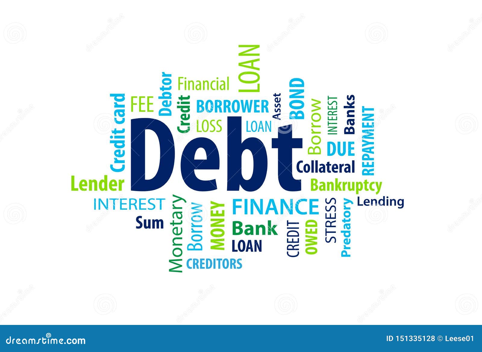 Debt Word Cloud stock vector. Illustration of creditor - 151335128