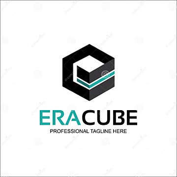 Abstract E Letter Logo, E Cube Logo Design. Stock Illustration ...